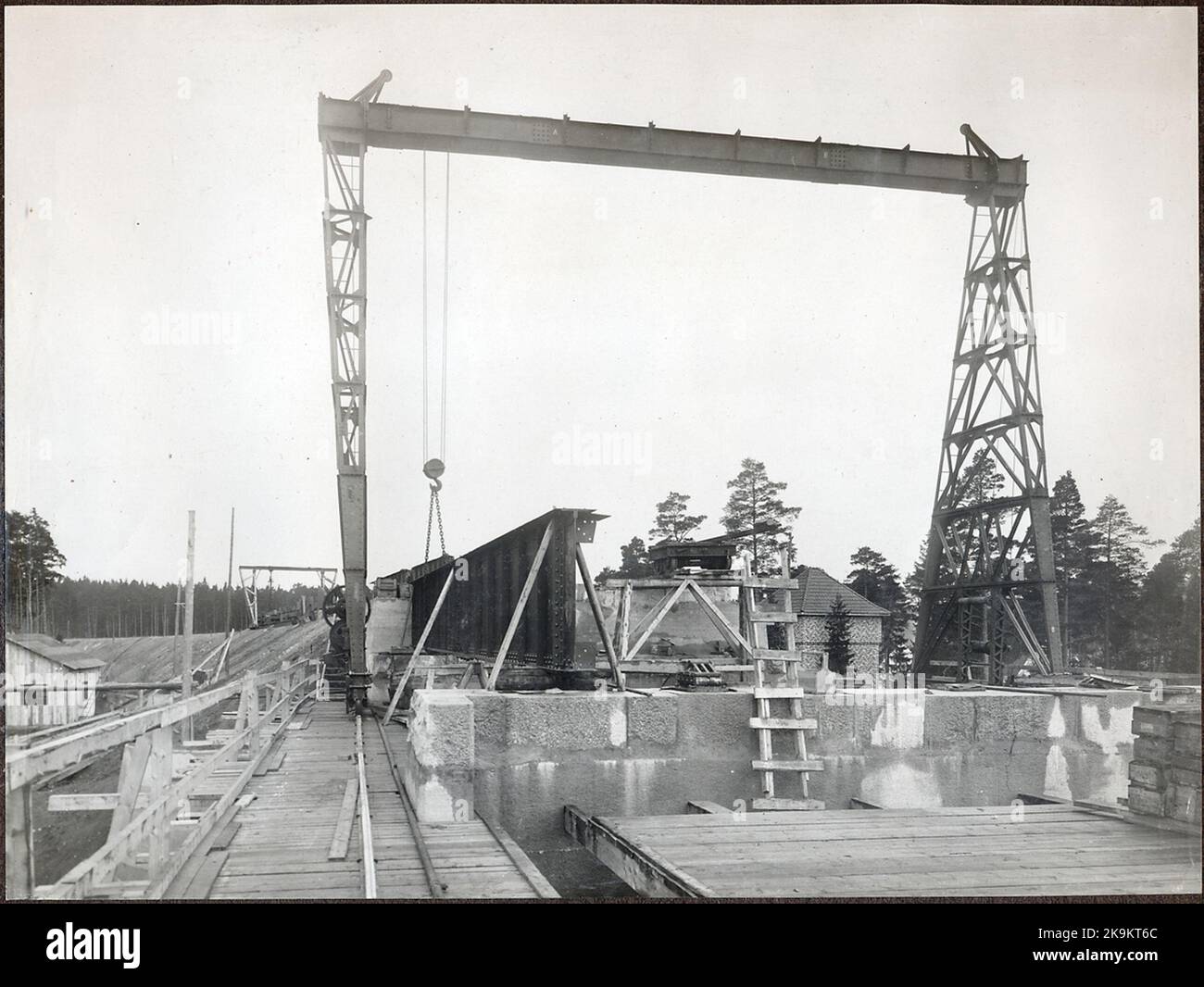 Completion of the flap bridge over the Södertälje canal Stock Photo - Alamy