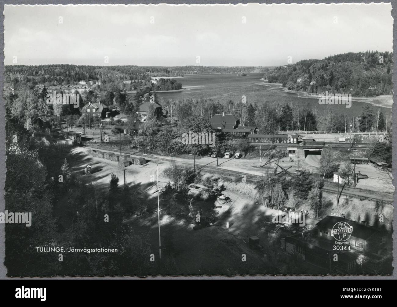 Tullinge railway station, with Lake Tullinges in the background Stock ...