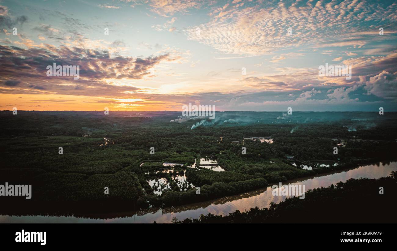 This photograph was taken using a professional drone camera, which ...