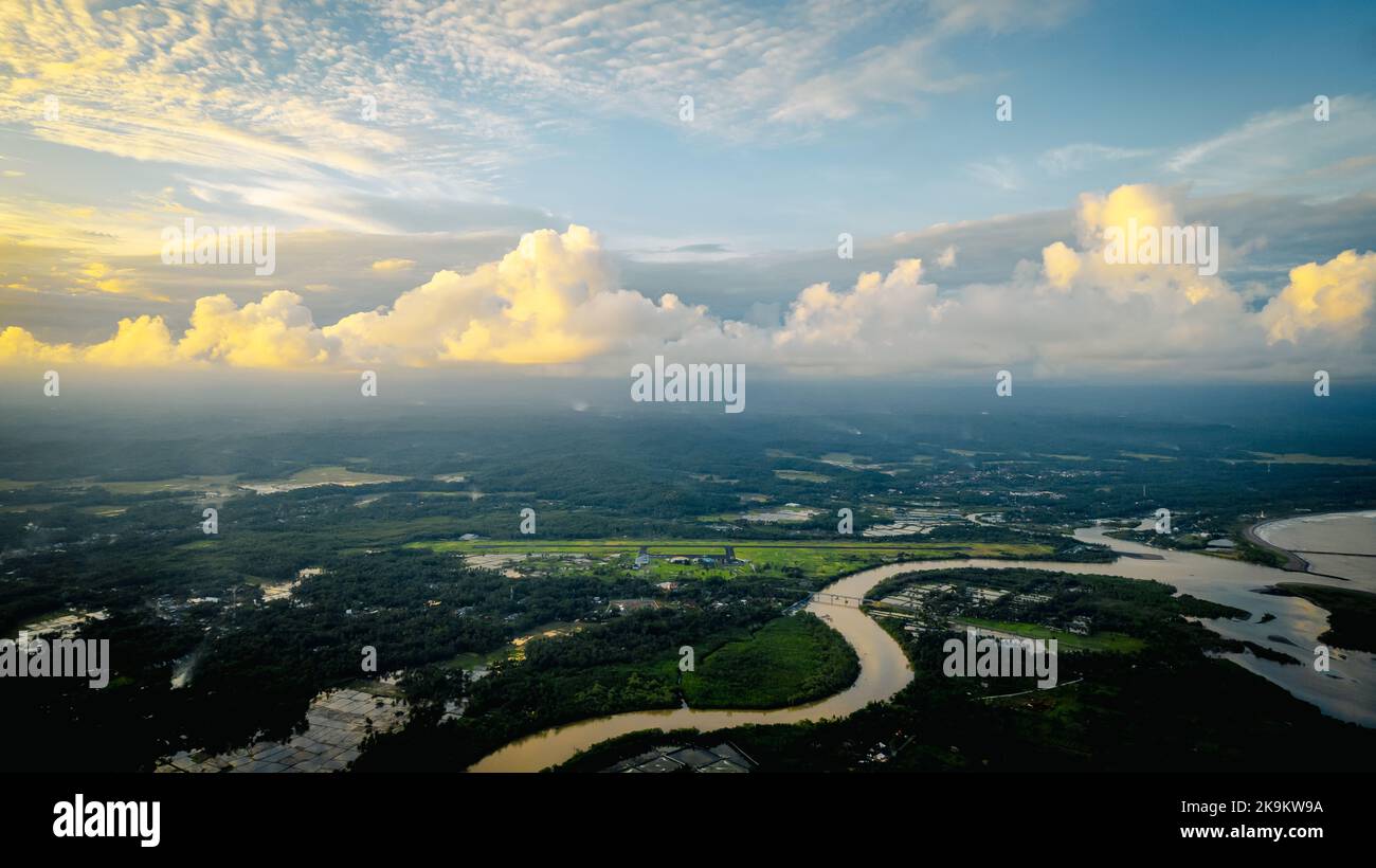 This photograph was taken using a professional drone camera, which ...