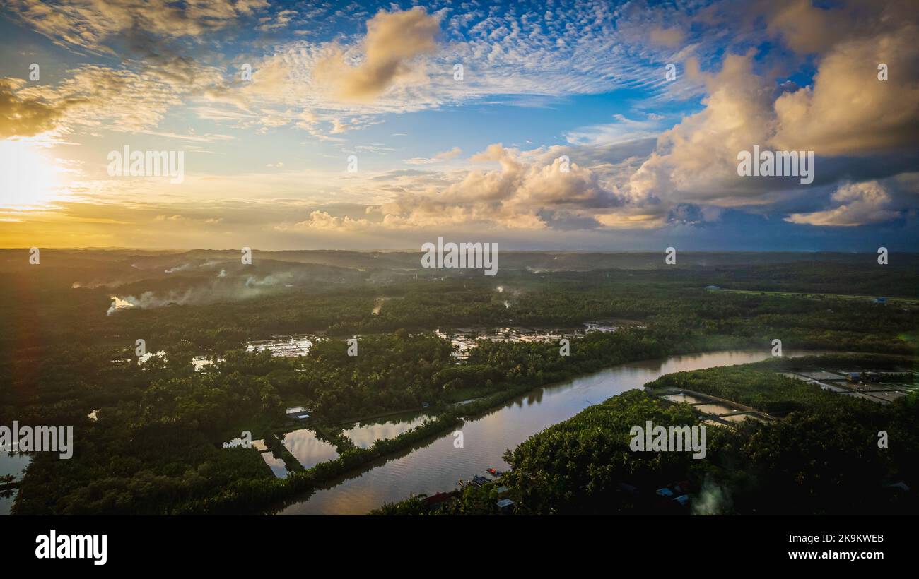 This photograph was taken using a professional drone camera, which ...