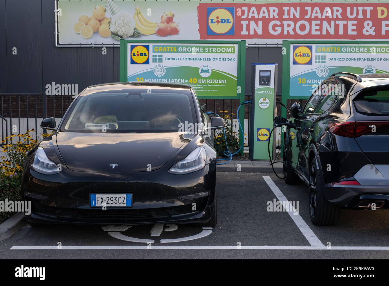 Julianadorp, Netherlands - Oct 11, 2022: A static shot of a solid black ...