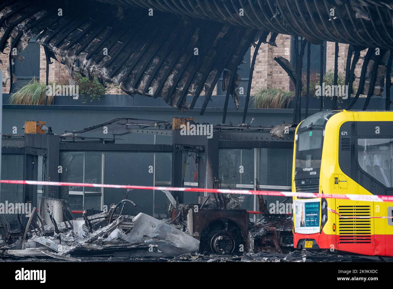 Buses on divert hi-res stock photography and images - Alamy