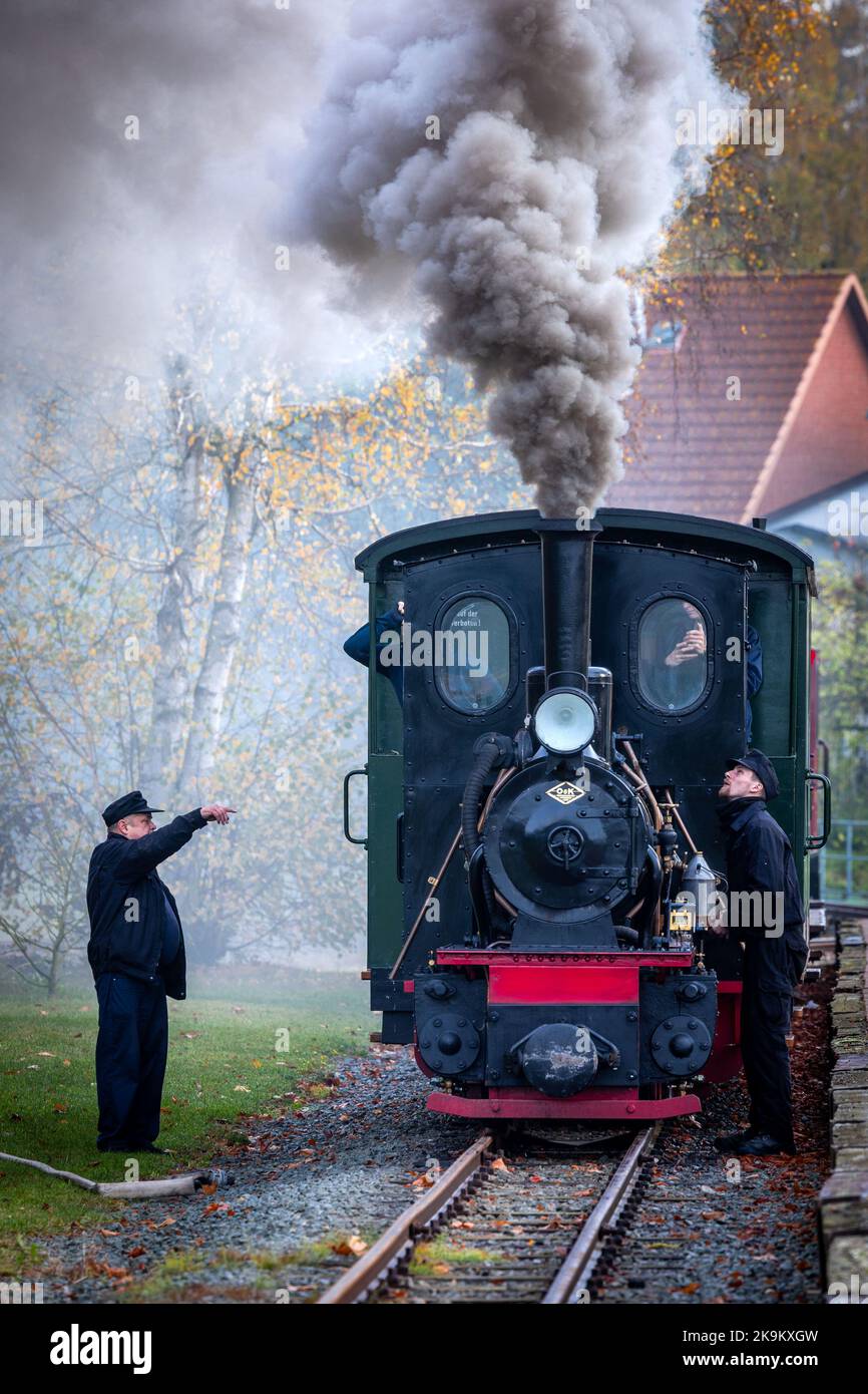 29 October 2022, Mecklenburg-Western Pomerania, Klütz: Engine driver ...