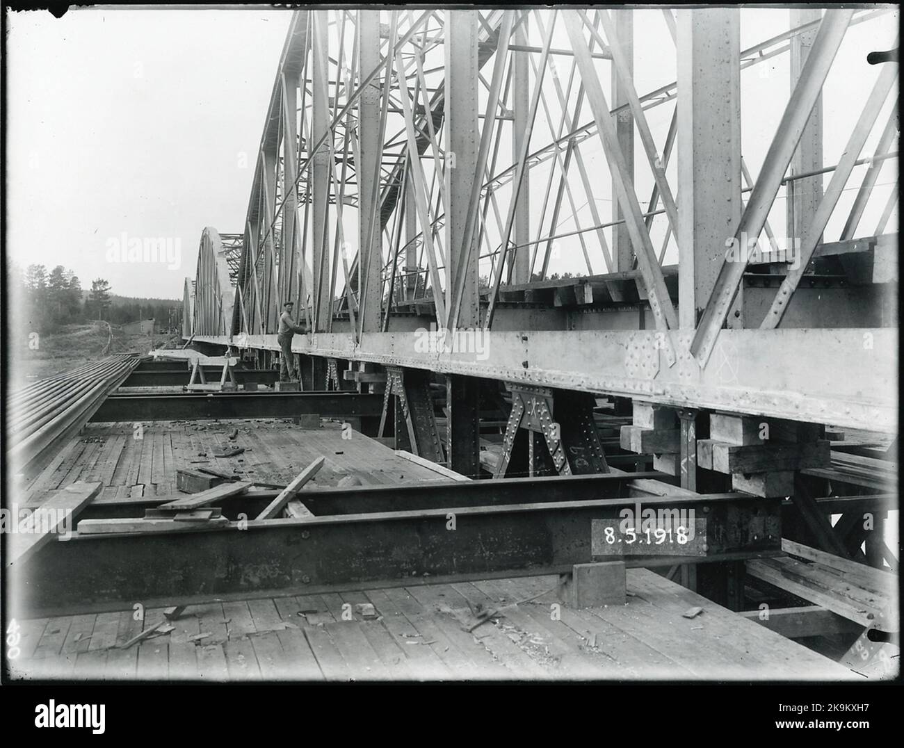 Bridge construction over the Ume River at Vännäs Stock Photo - Alamy
