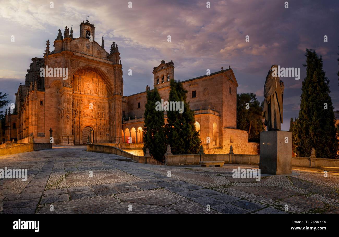 The Convento de San Esteban at dusk, Salamanca Stock Photo - Alamy