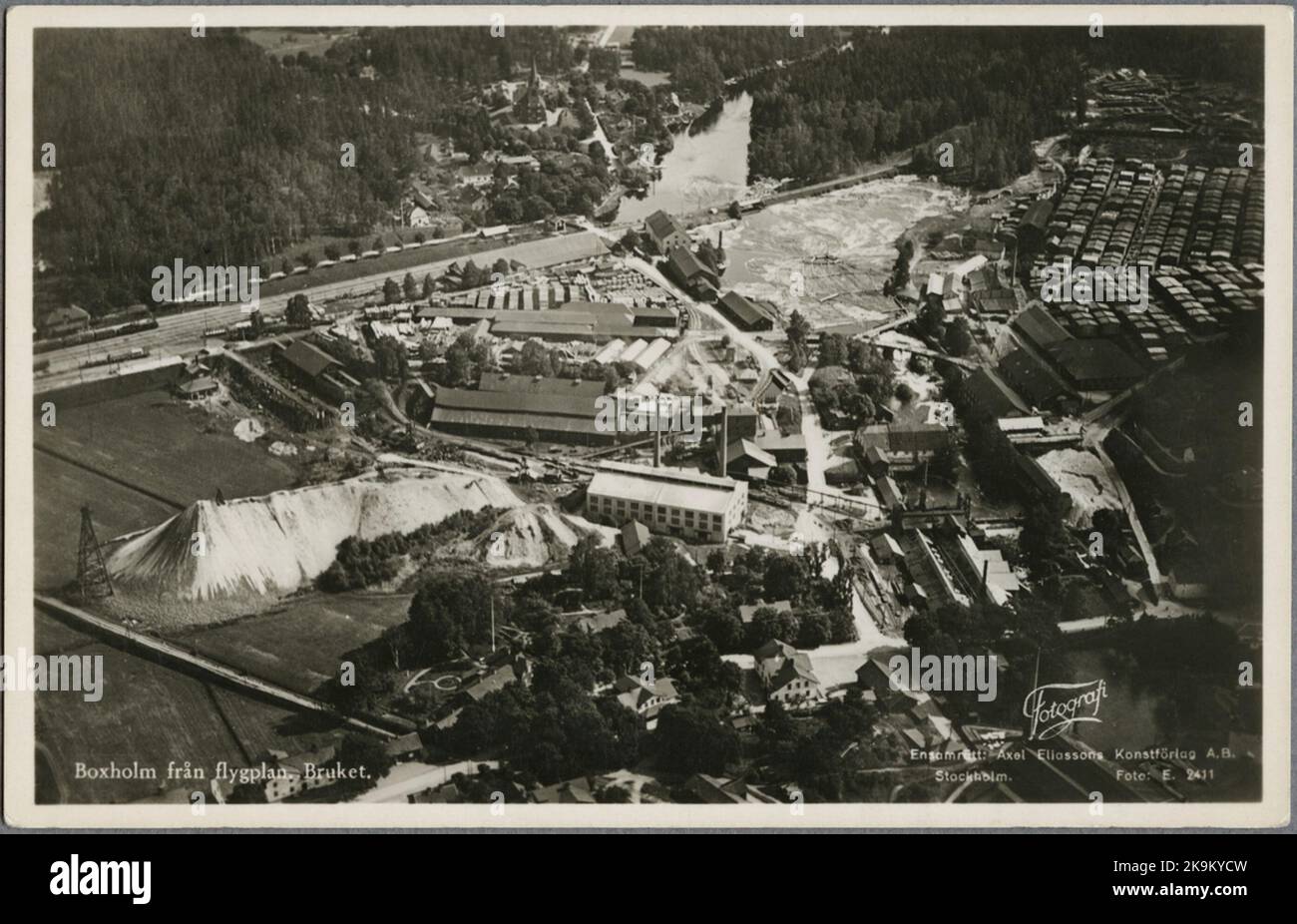 Air photo over Boxholm Stock Photo - Alamy