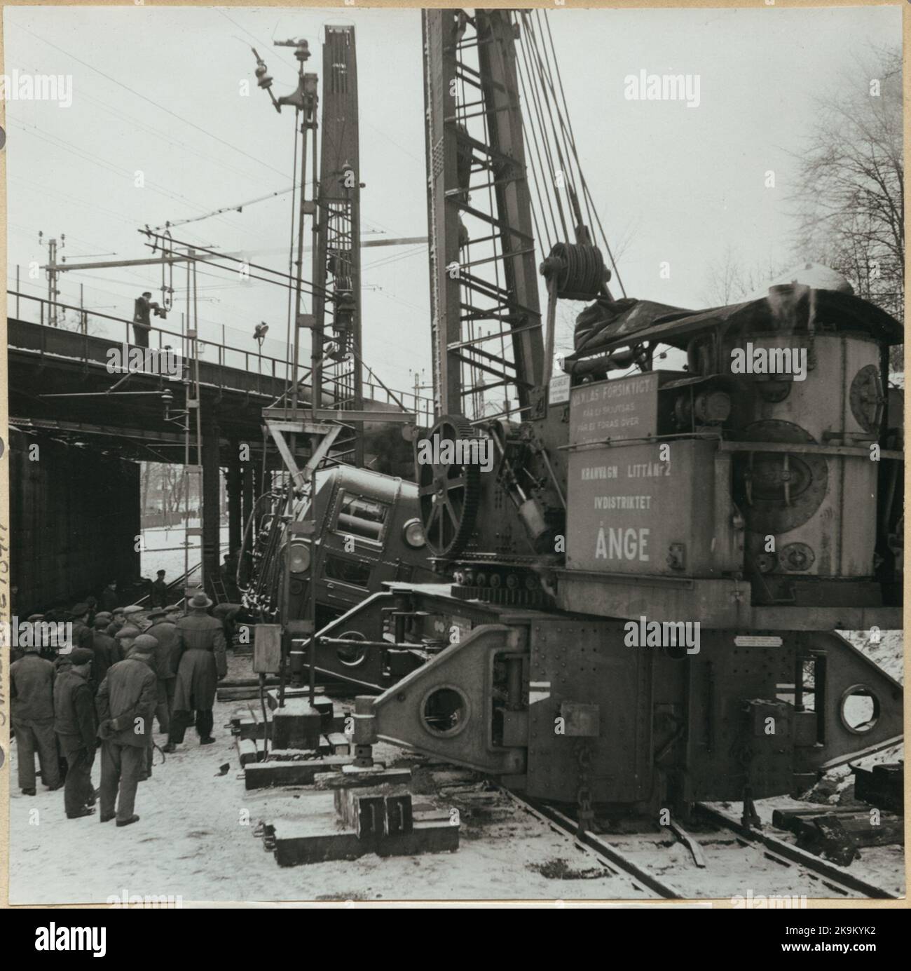 Steam crane State railways, SJ A2 "Ånge" and SJ A1 "Nässjö" together ...