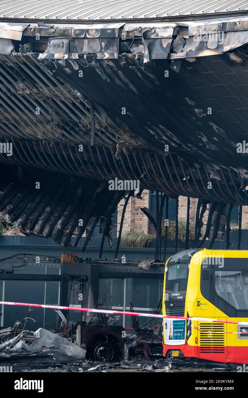 Slough, Berkshire, UK. 29th October, 2022. A huge fire broke out at ...