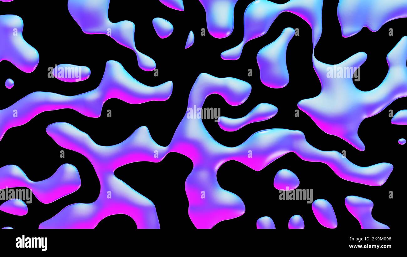 Fluid metallic drops y2k background. Dynamic iridescent retrowave ...