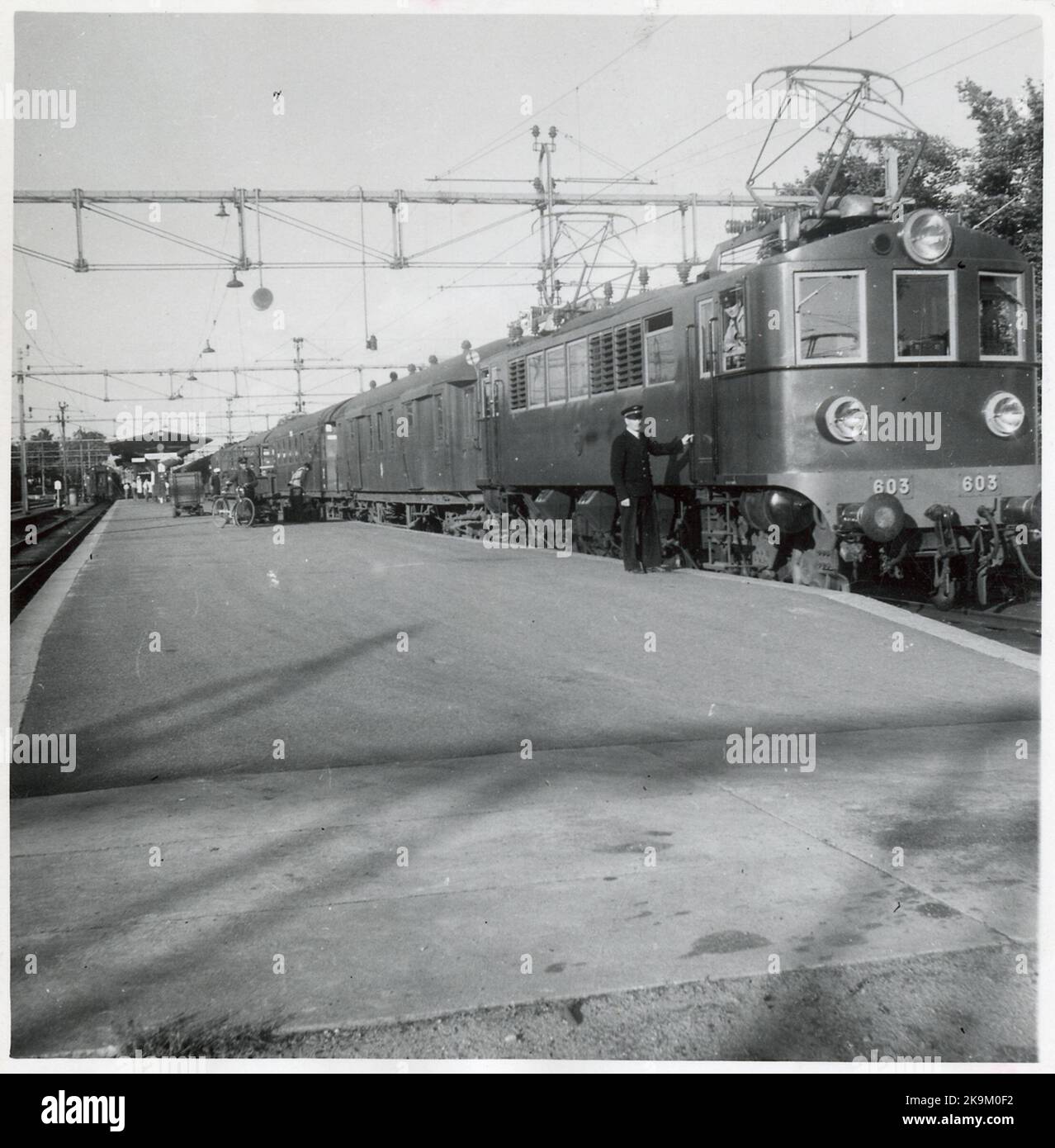 Snap train, State Railways, SJ F 603 at Hallsberg station Stock Photo ...