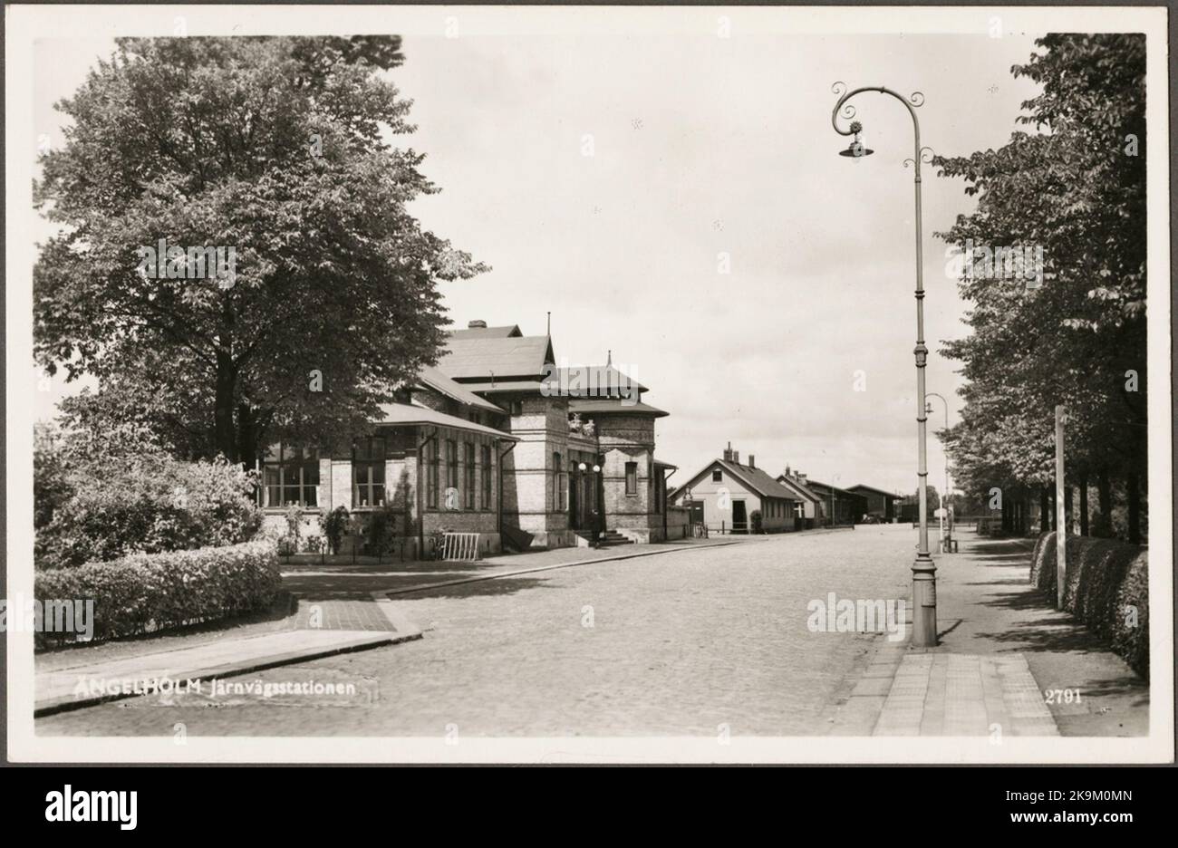The street side of the railway station in Ängelholm Stock Photo - Alamy