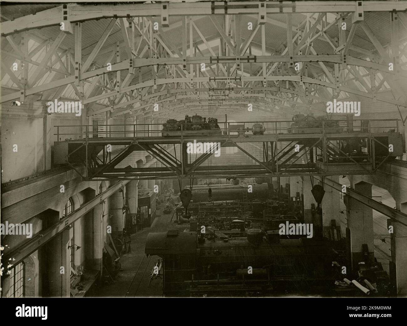 The main workshop at Malmö station. Östra Maskin set ship with 80-ton ...