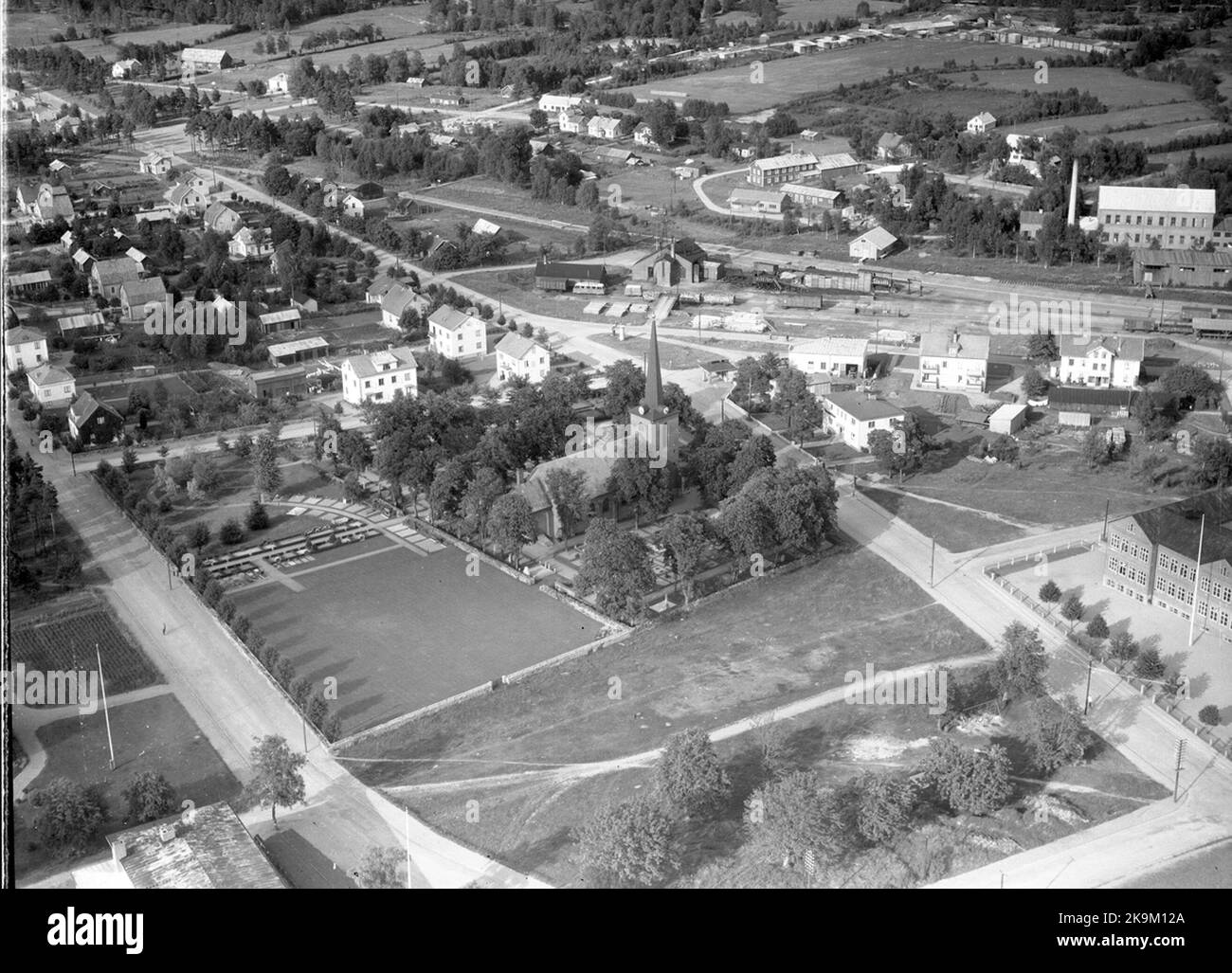 Aerial photo over Gislaved station Stock Photo - Alamy