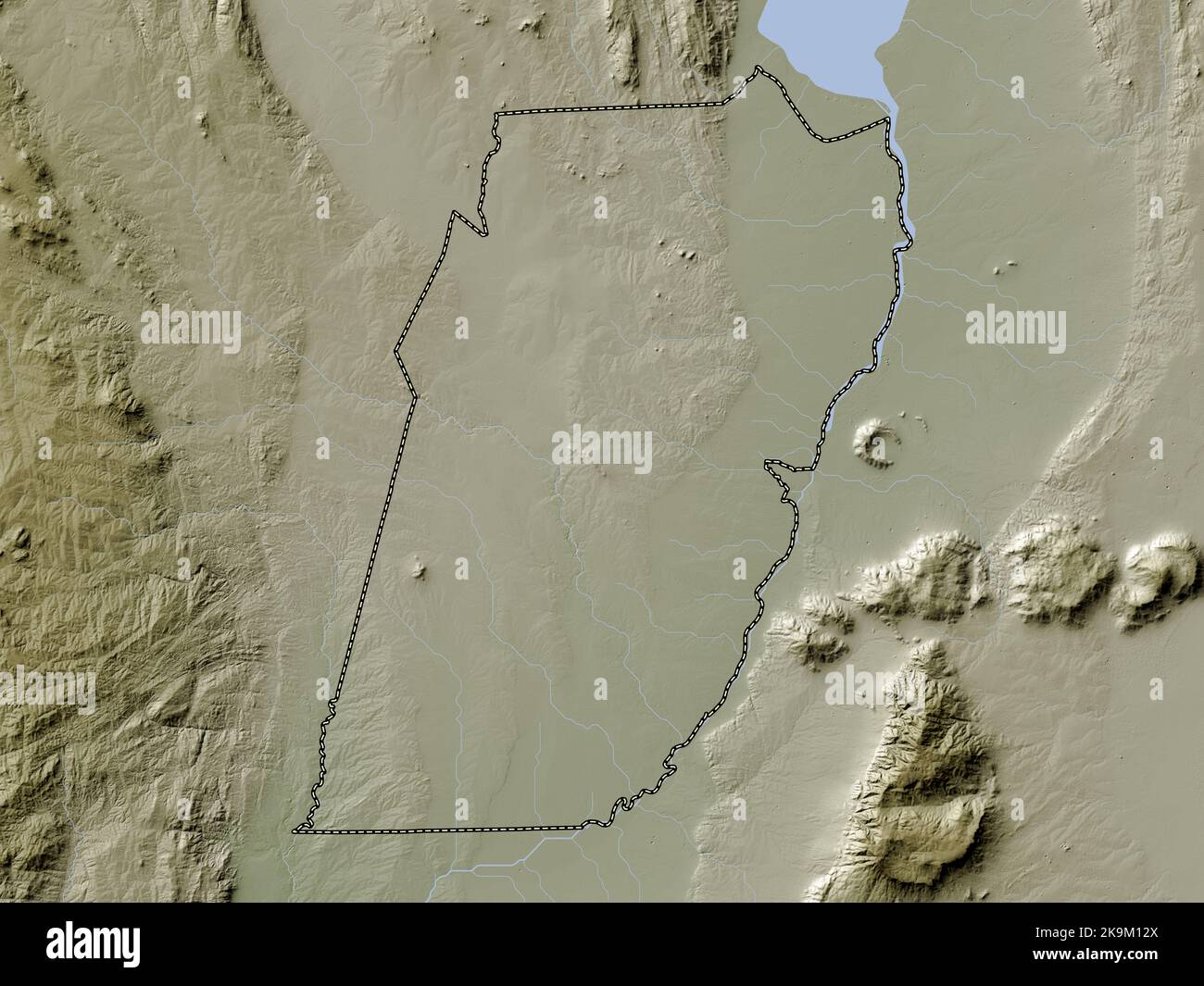 Balaka, district of Malawi. Elevation map colored in wiki style with ...