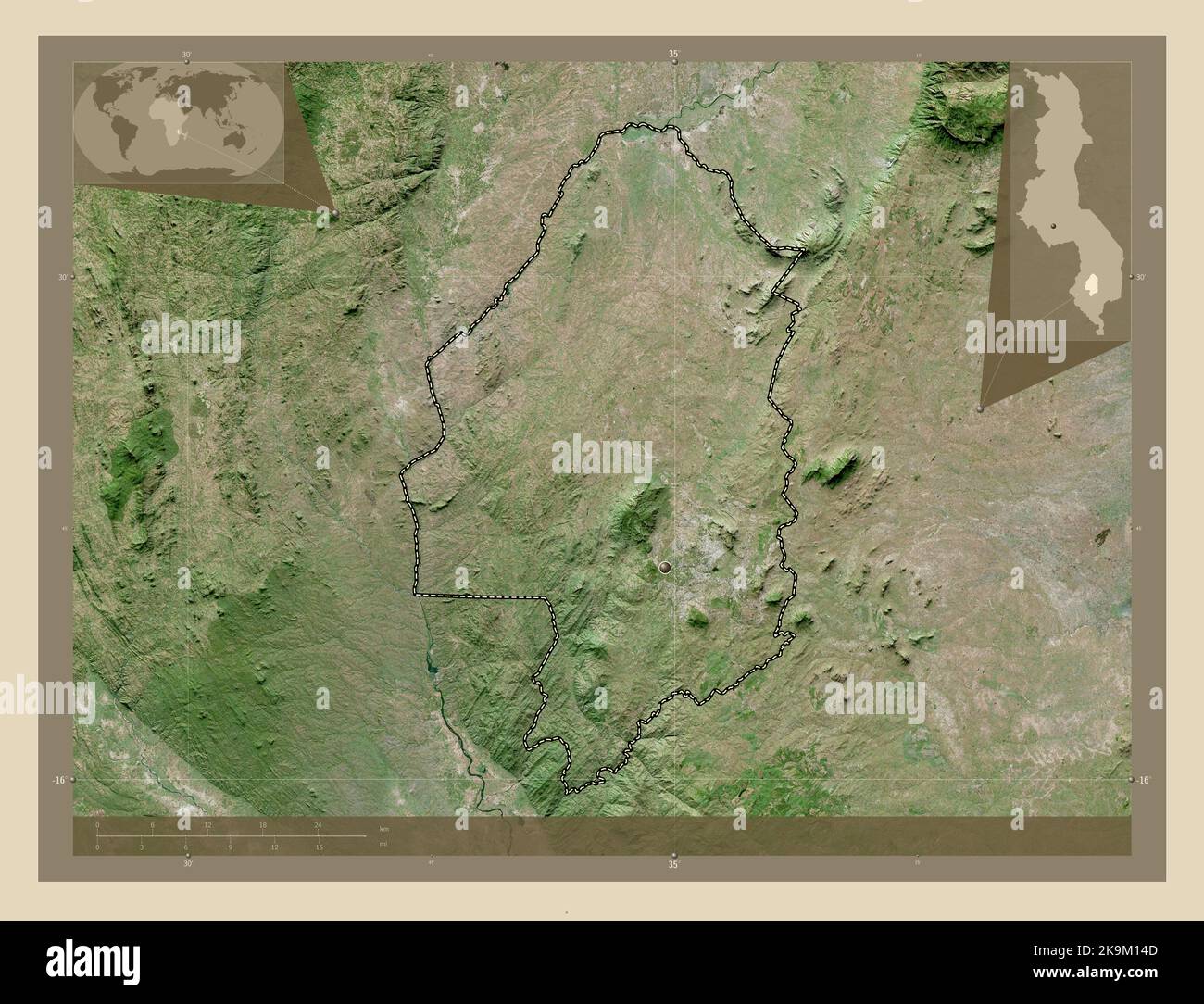 Blantyre, district of Malawi. High resolution satellite map. Locations ...