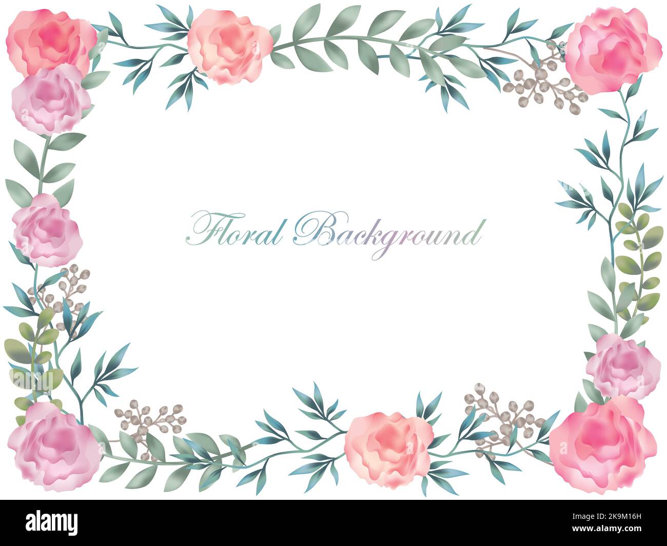 Watercolor flower frame isolated on a white background, vector ...