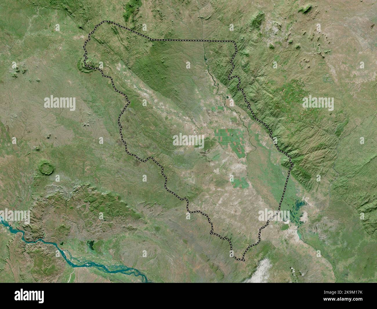 Chikwawa, district of Malawi. High resolution satellite map Stock Photo ...