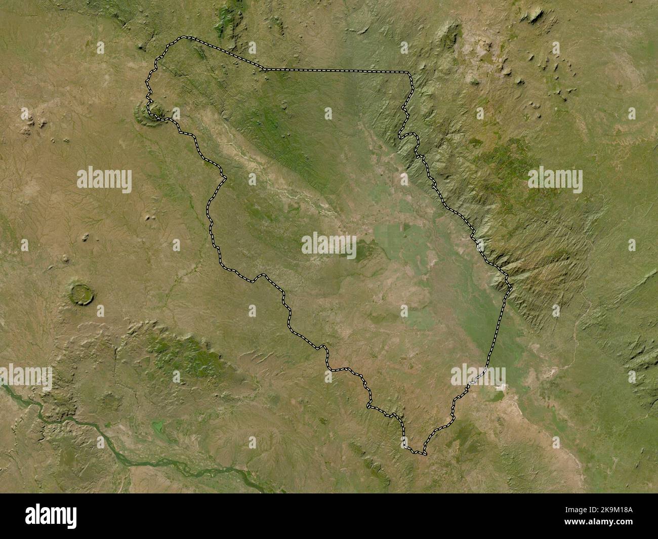 Chikwawa, district of Malawi. Low resolution satellite map Stock Photo ...