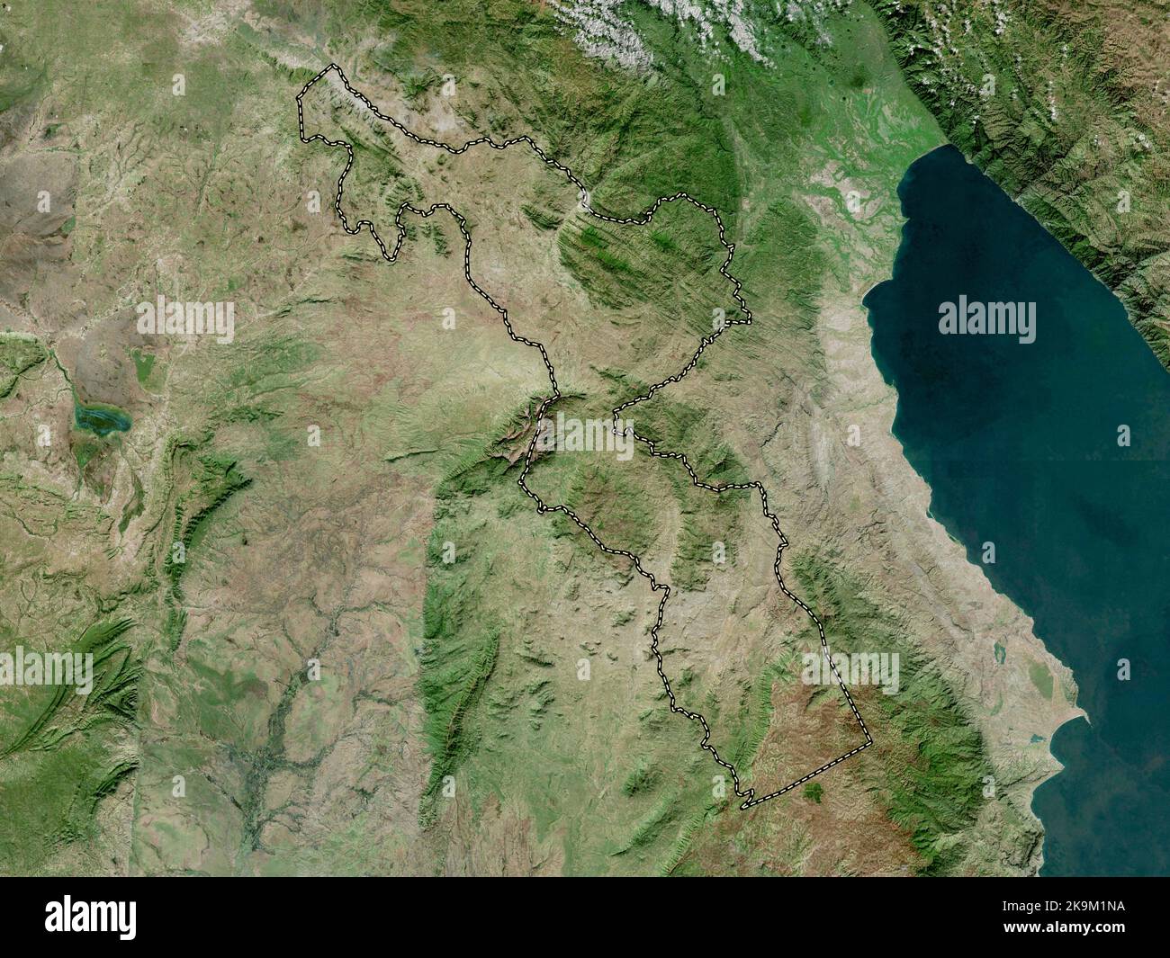Chitipa, district of Malawi. High resolution satellite map Stock Photo ...