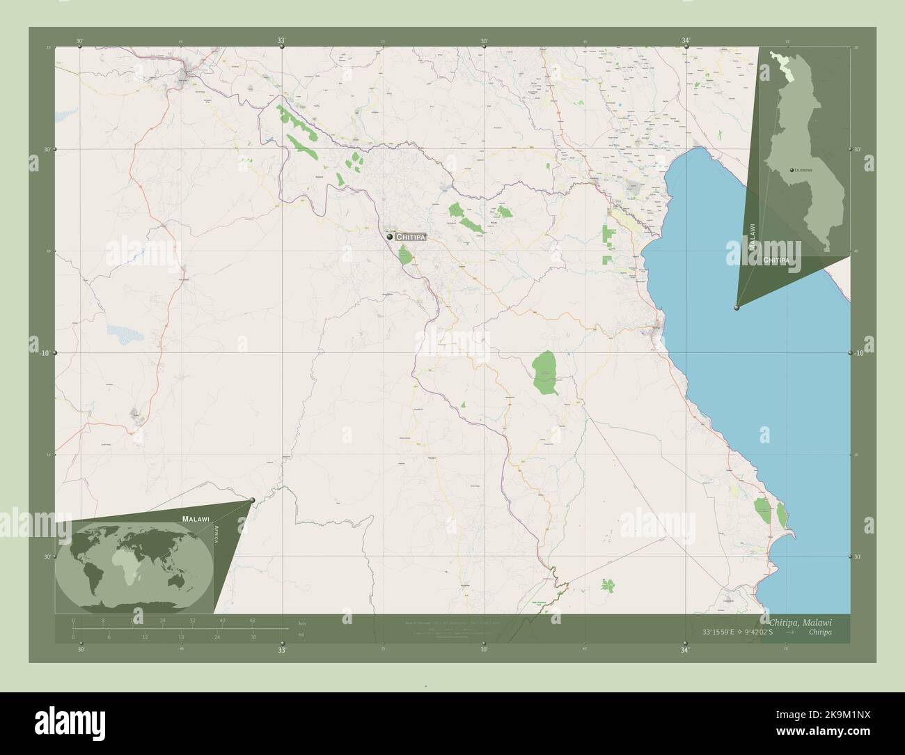 Chitipa, district of Malawi. Open Street Map. Locations and names of ...
