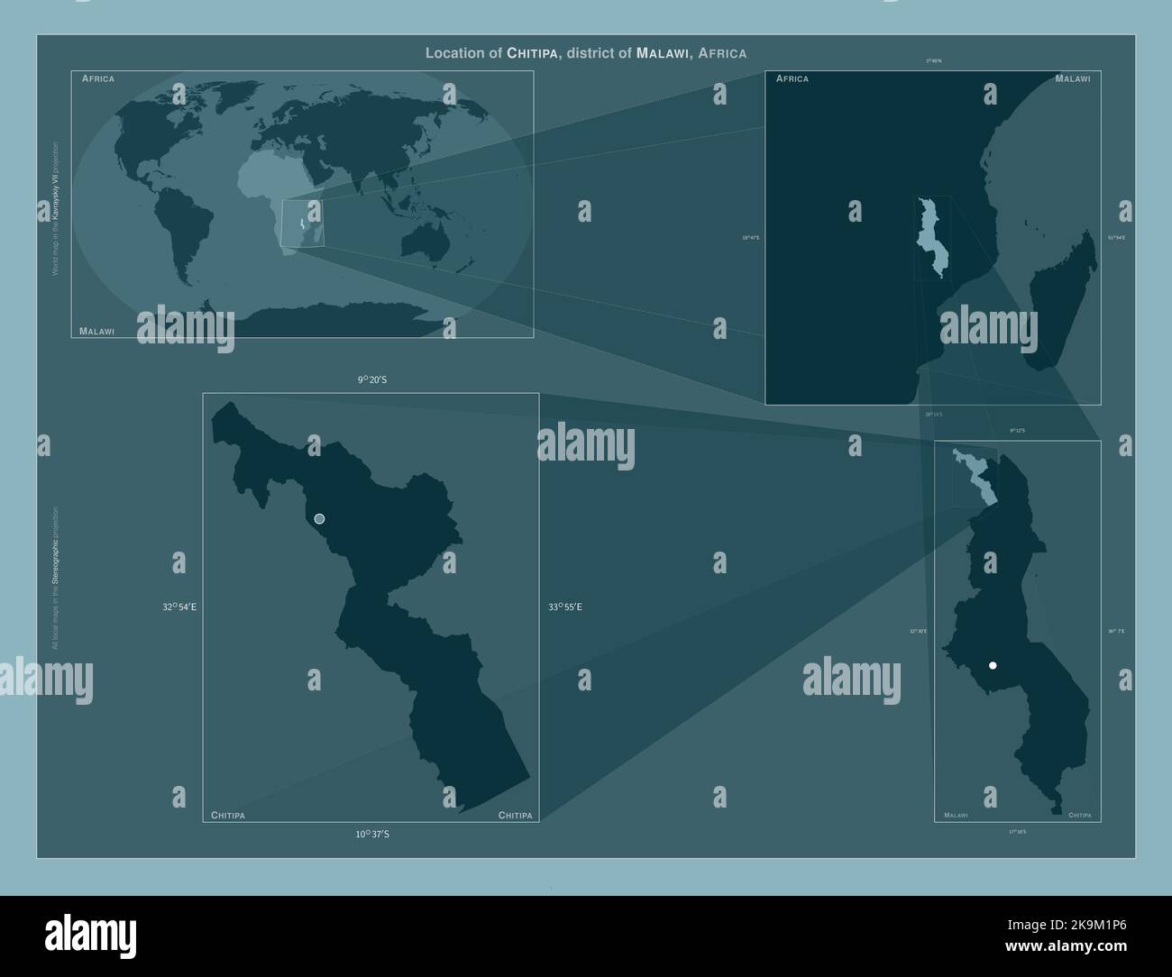 Chitipa, district of Malawi. Diagram showing the location of the region ...