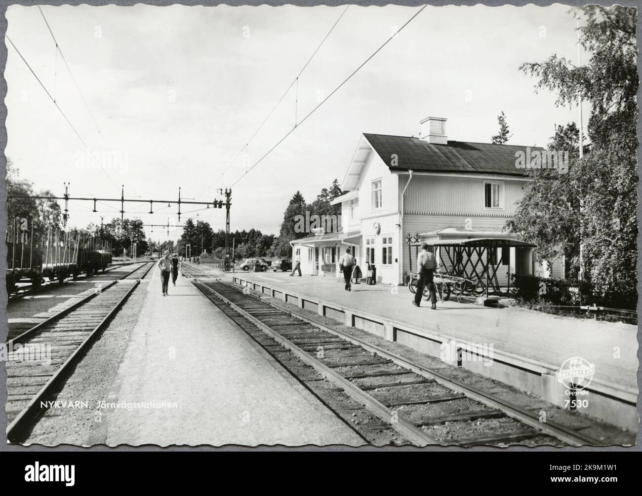 The railway station in Nykvarn Stock Photo - Alamy