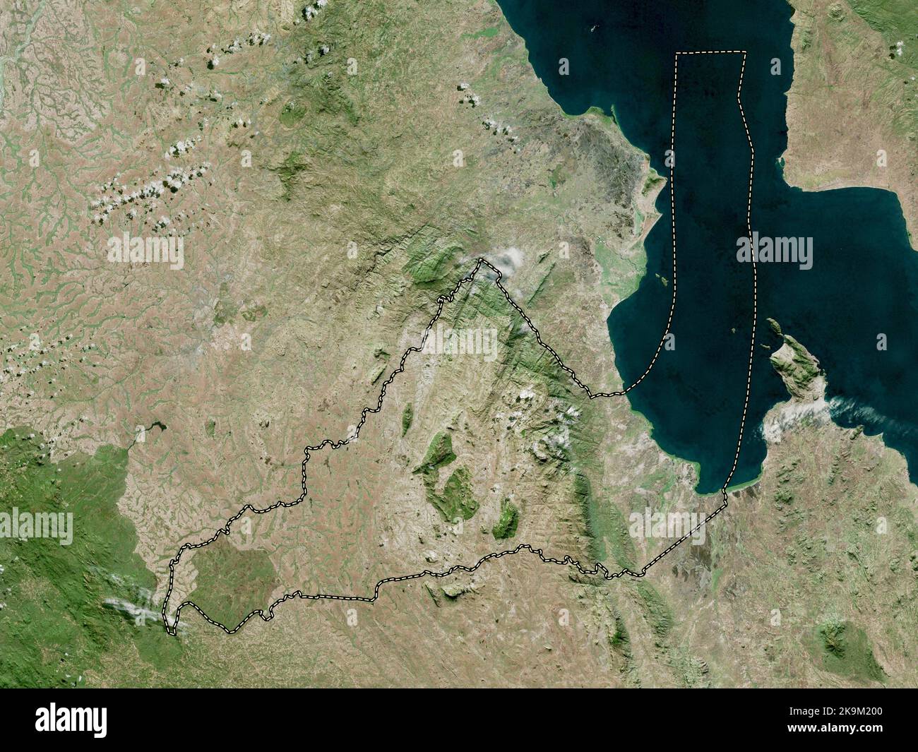 Dedza, district of Malawi. High resolution satellite map Stock Photo ...