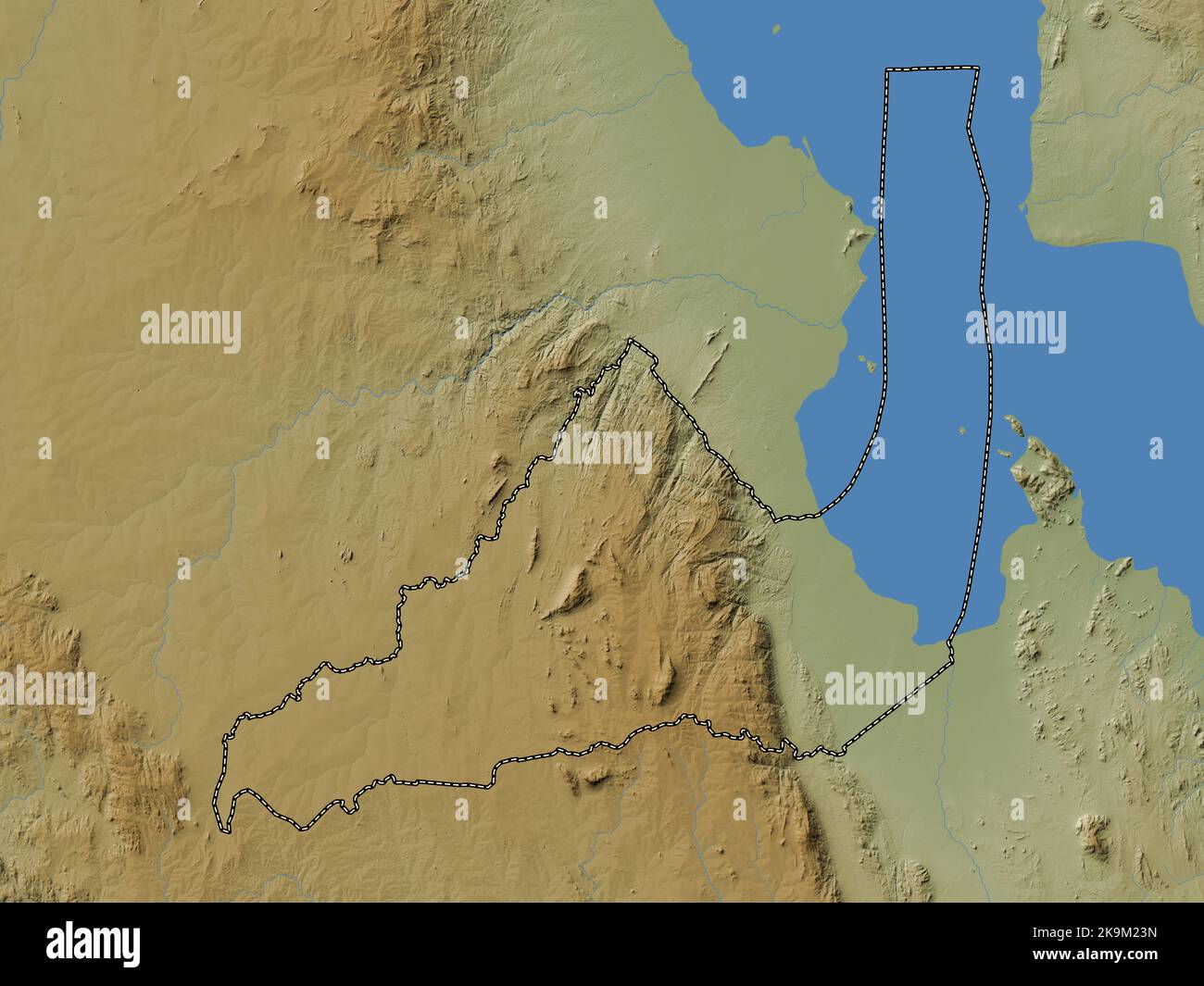 Dedza, district of Malawi. Colored elevation map with lakes and rivers ...
