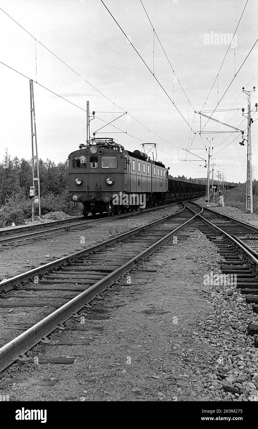 Chrome ore trains on the way into Krokvik station. State Railways, SJ ...