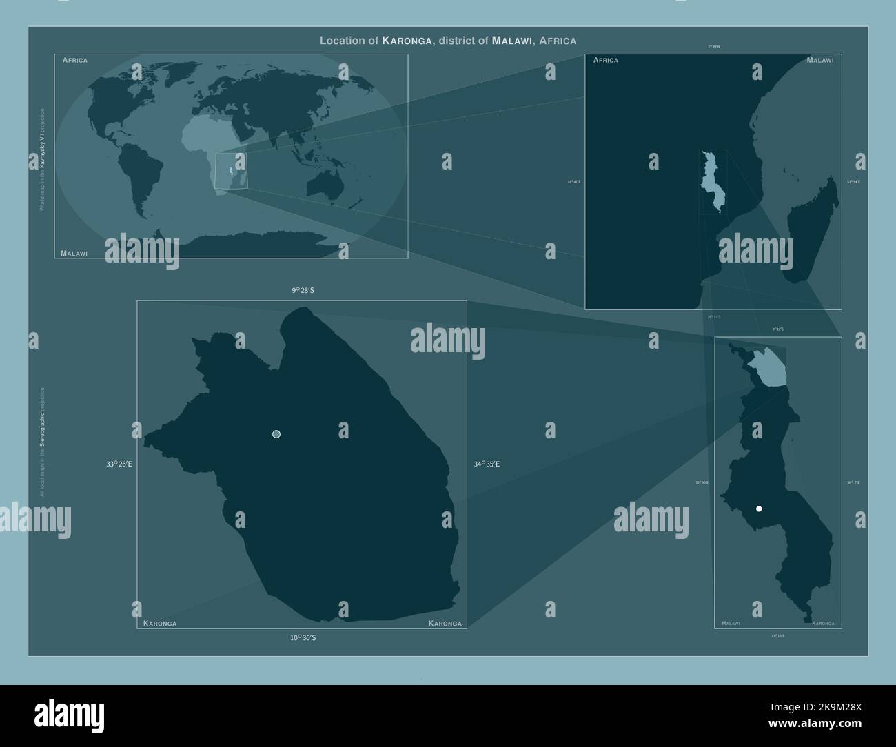 Karonga, district of Malawi. Diagram showing the location of the region ...
