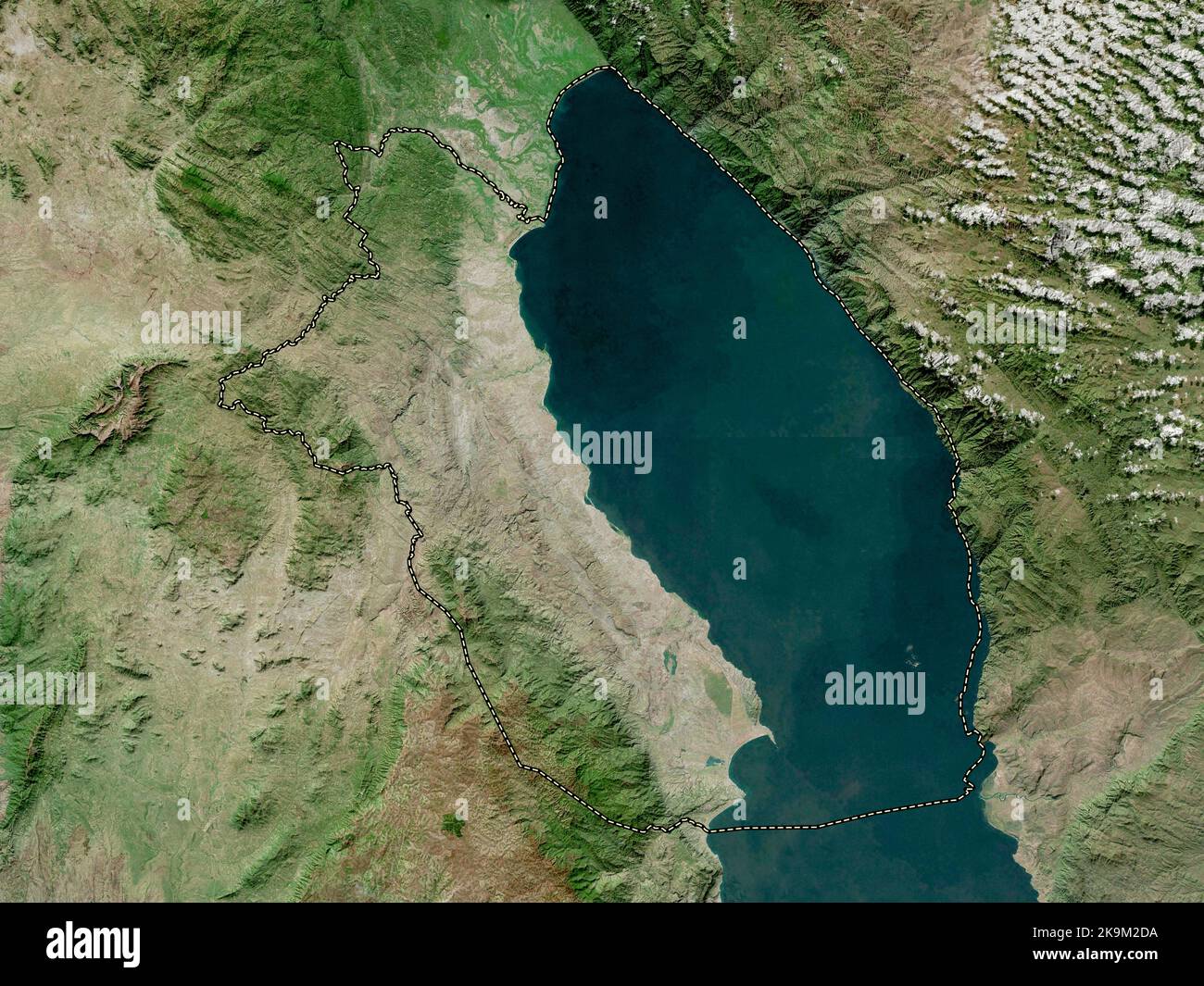 Karonga, district of Malawi. High resolution satellite map Stock Photo ...