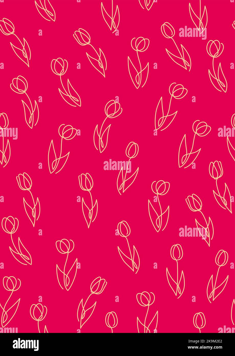 Red tulip pattern background Stock Vector Images - Alamy