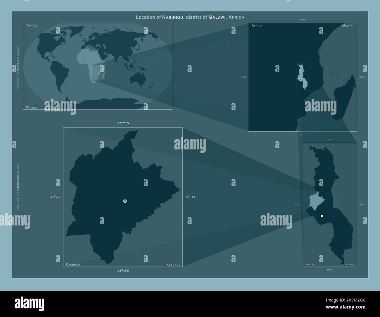 Kasungu, district of Malawi. Diagram showing the location of the region ...