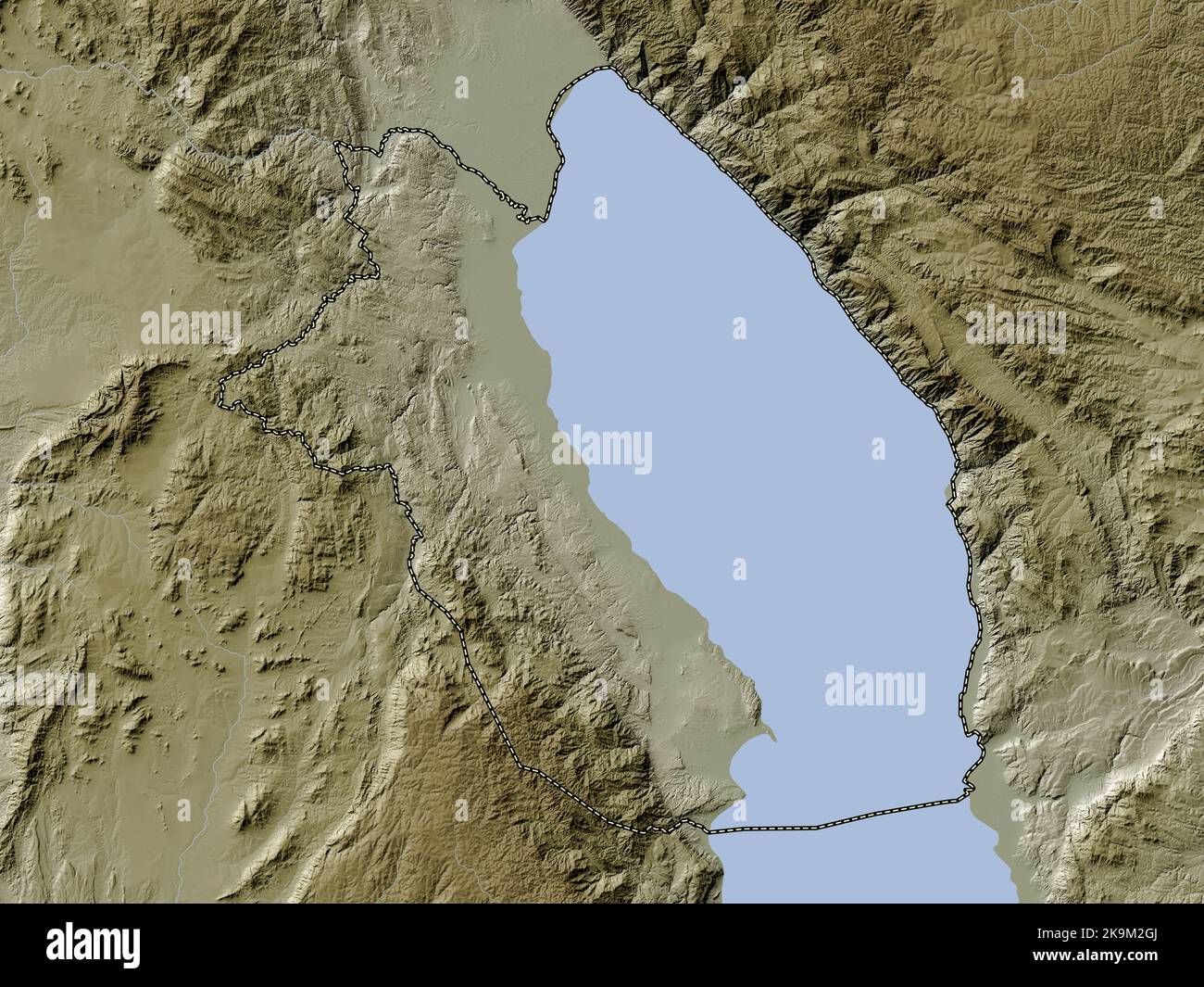 Karonga, district of Malawi. Elevation map colored in wiki style with ...