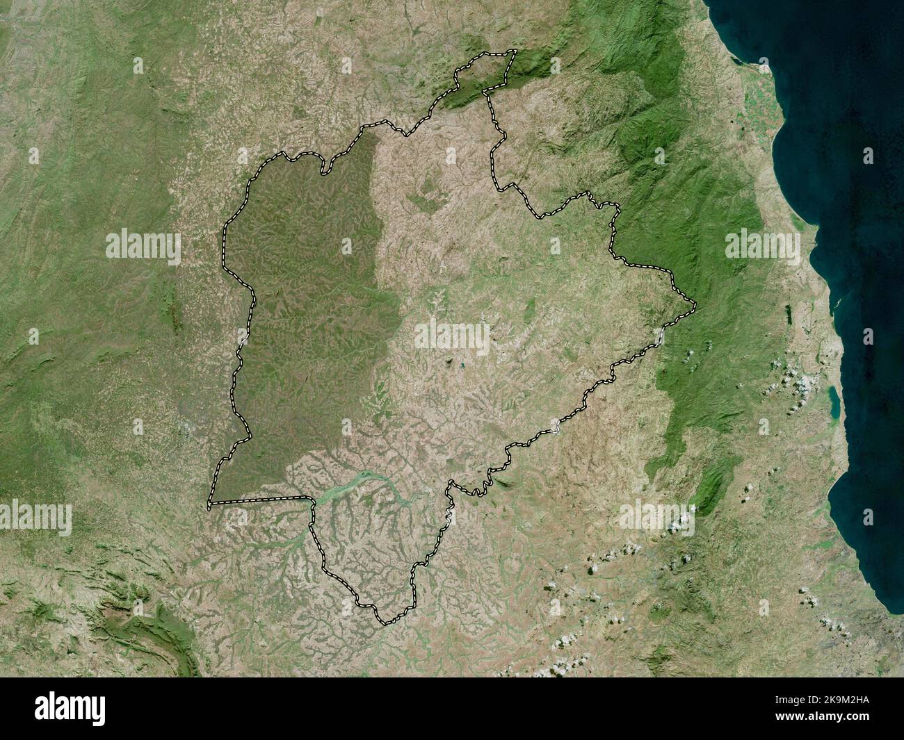 Kasungu, district of Malawi. High resolution satellite map Stock Photo ...