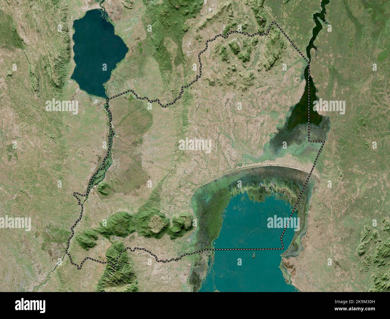 Machinga, district of Malawi. High resolution satellite map Stock Photo ...