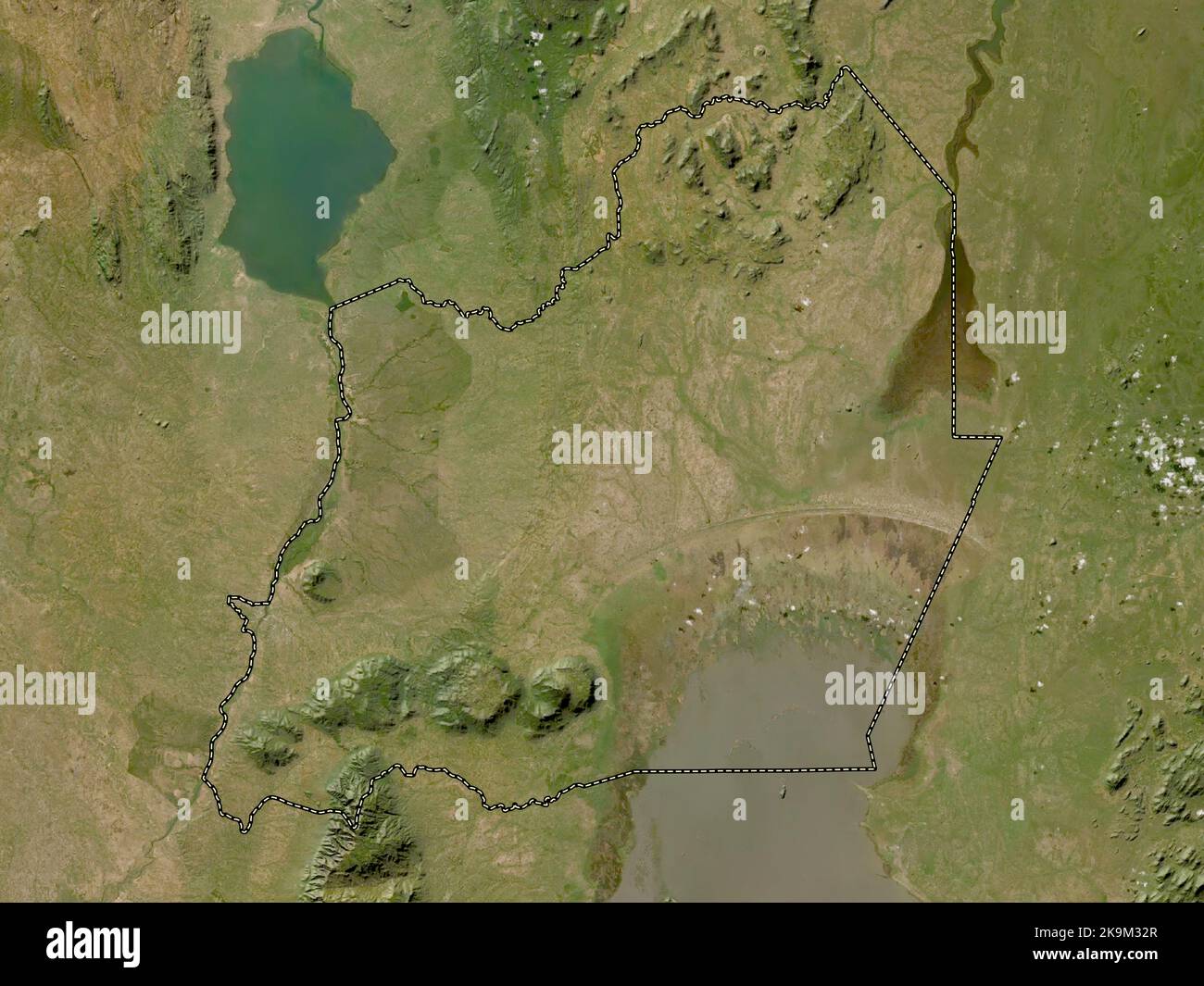 Machinga, district of Malawi. Low resolution satellite map Stock Photo ...