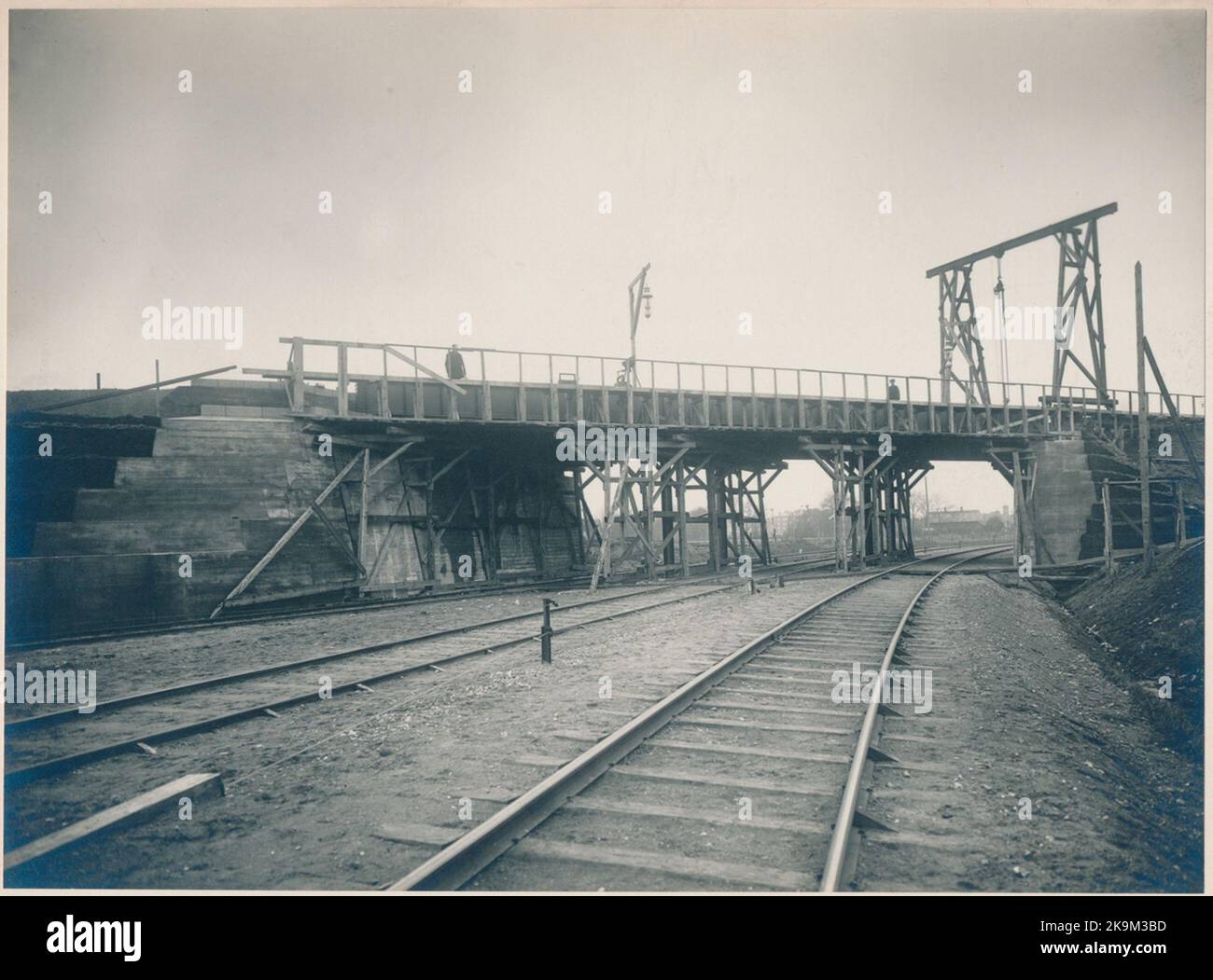 Östervarn station. Malmö-Simrishamn; MSJ. Viaduct over the individual ...