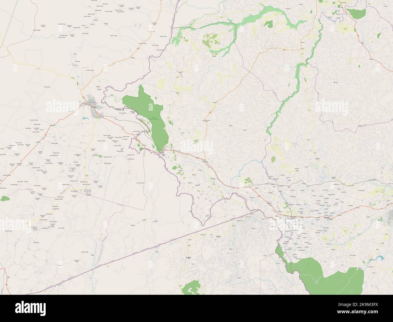 Mchinji, district of Malawi. Open Street Map Stock Photo - Alamy