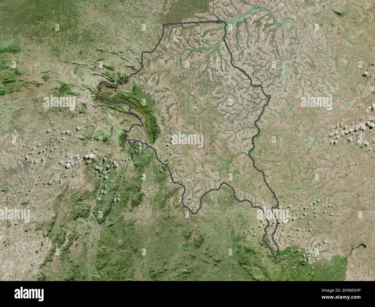 Mchinji, district of Malawi. High resolution satellite map Stock Photo ...