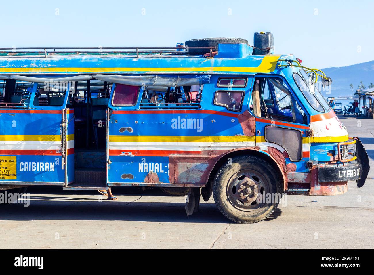 A rundown local bus at a transport terminal in Biliran, Philippines ...