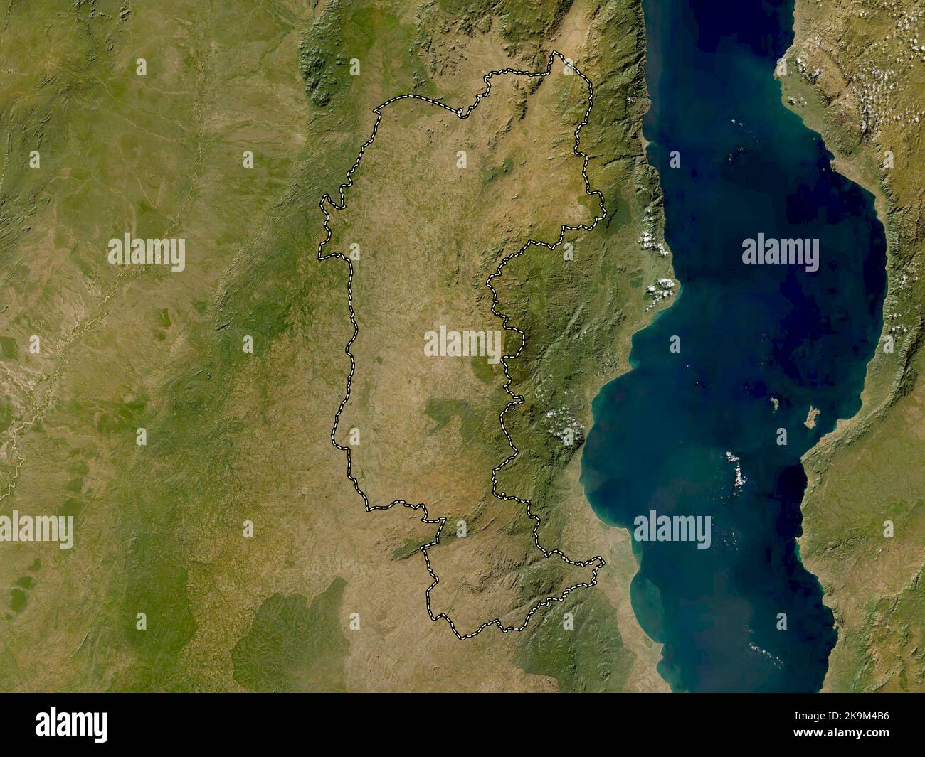 Mzimba, district of Malawi. Low resolution satellite map Stock Photo ...