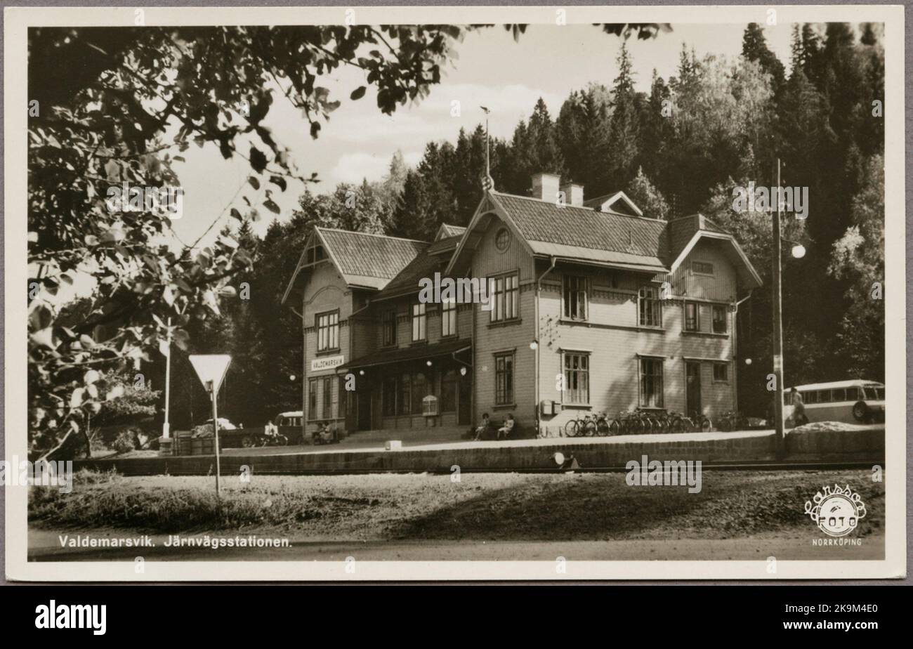 The railway station in Valdemarsvik Stock Photo - Alamy
