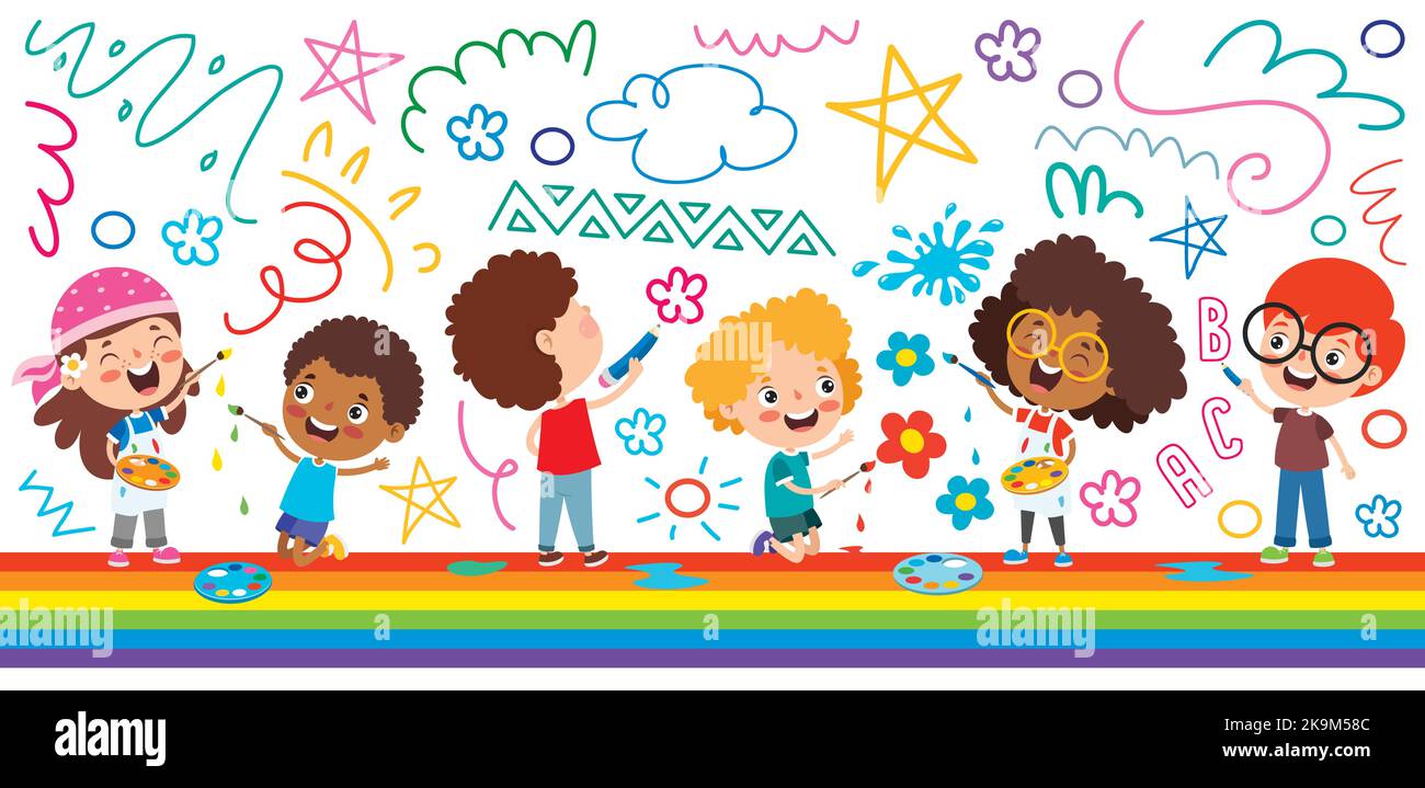 Art Concept Design With Funny Character Stock Vector Image & Art - Alamy