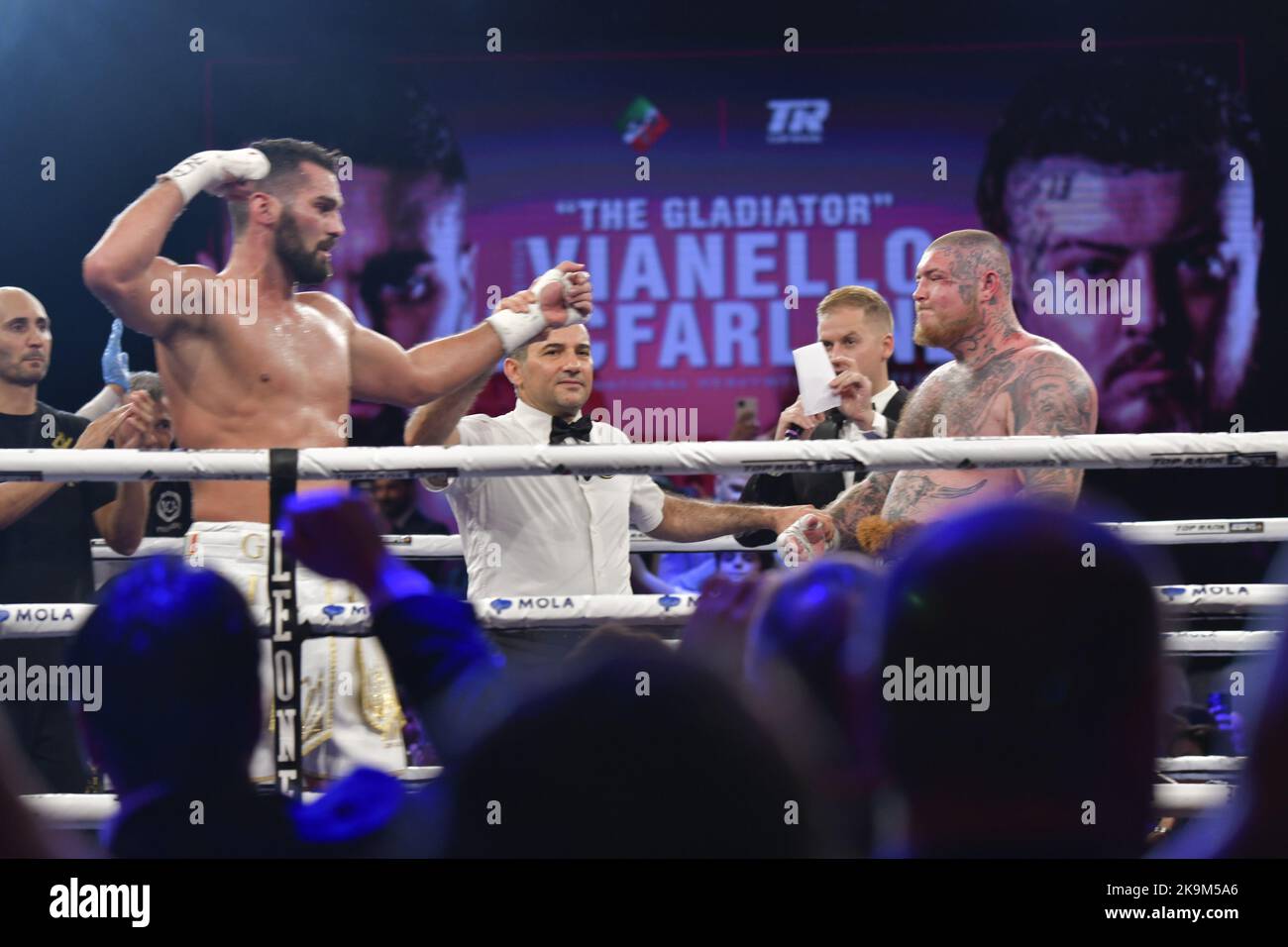 Guido Vianello (ITA) vs McFarlane (SCO) during the boxing match of ...