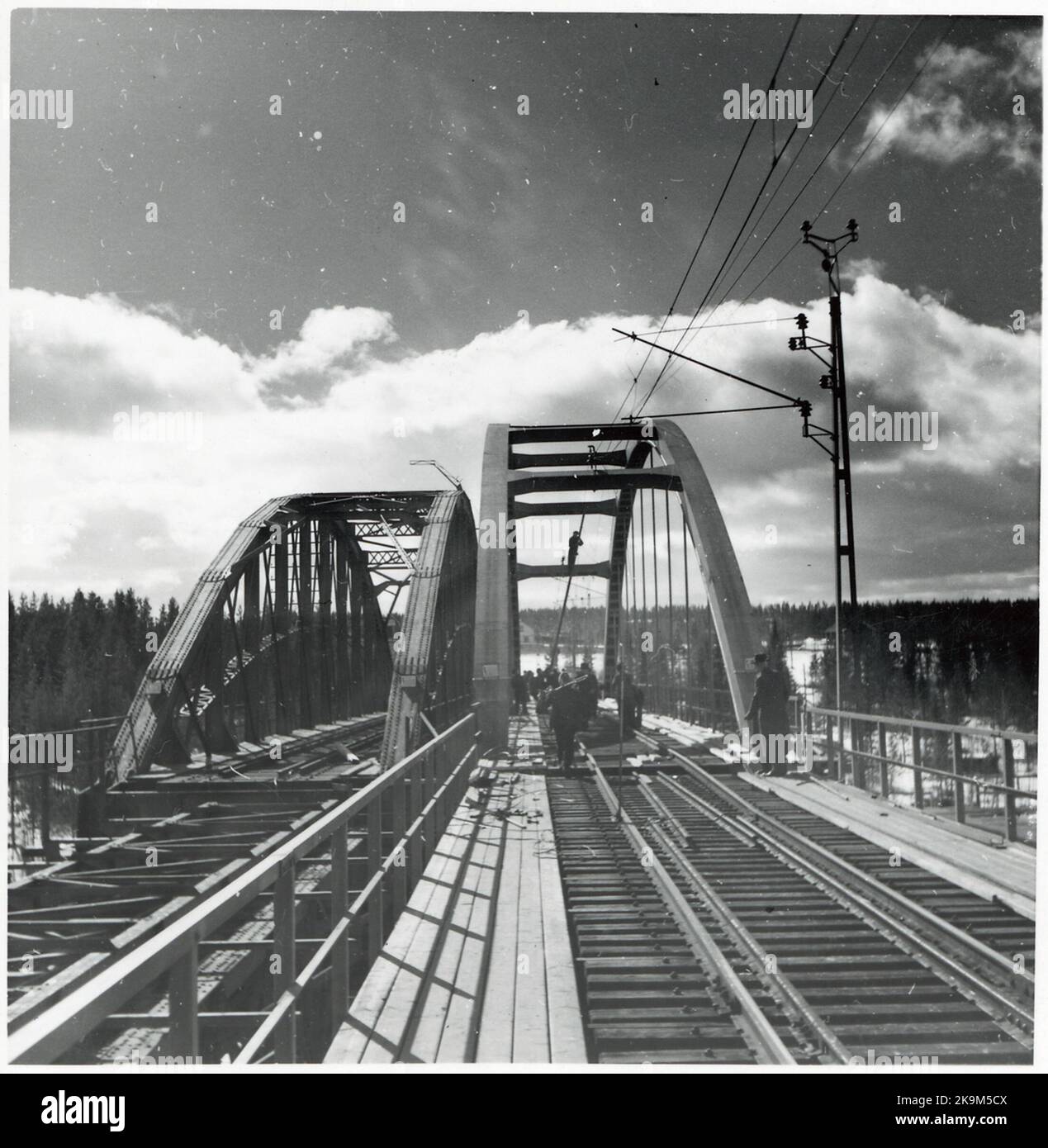 Construction of a new bridge over the Skellefte River on the line ...
