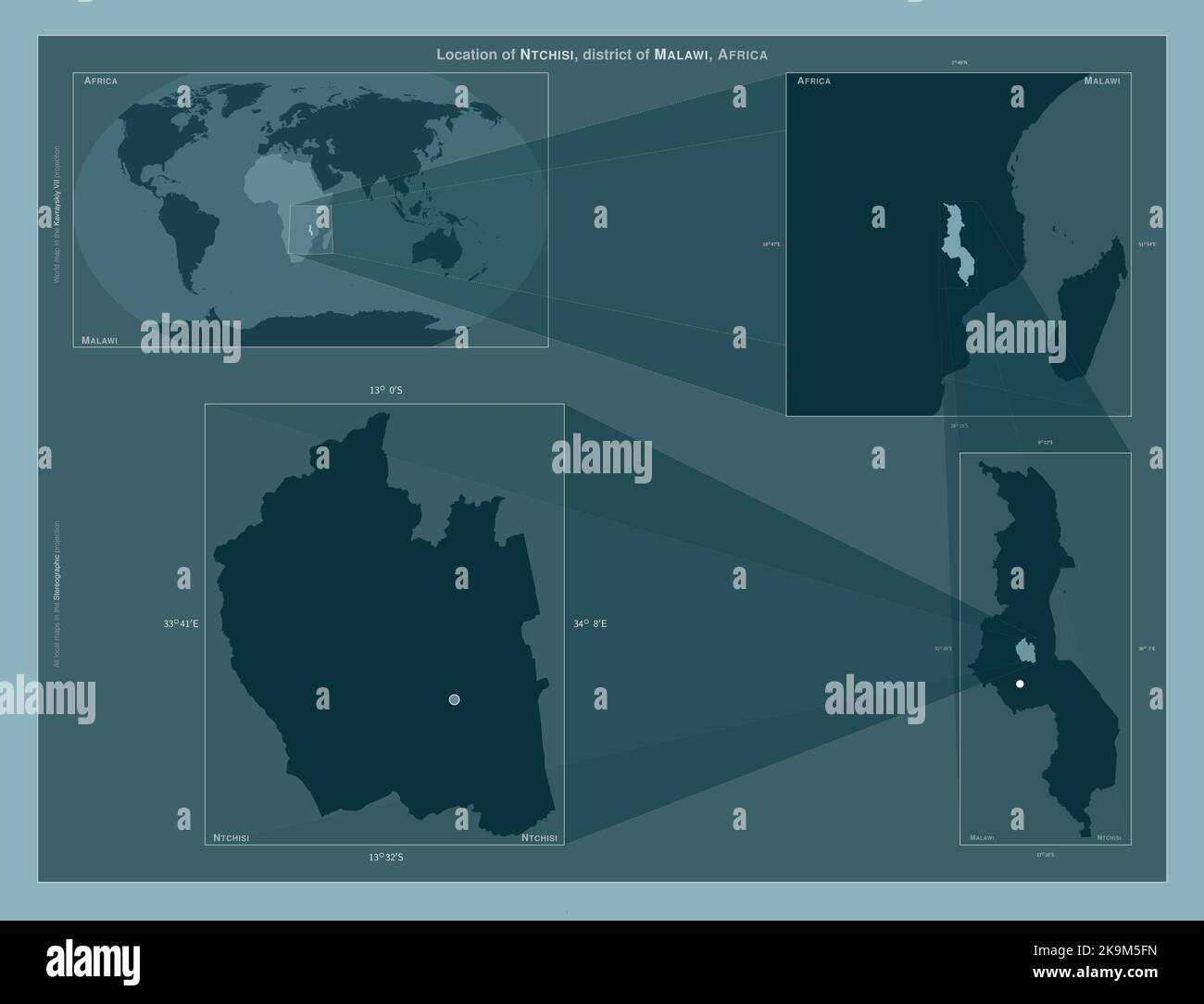 Ntchisi, district of Malawi. Diagram showing the location of the region ...