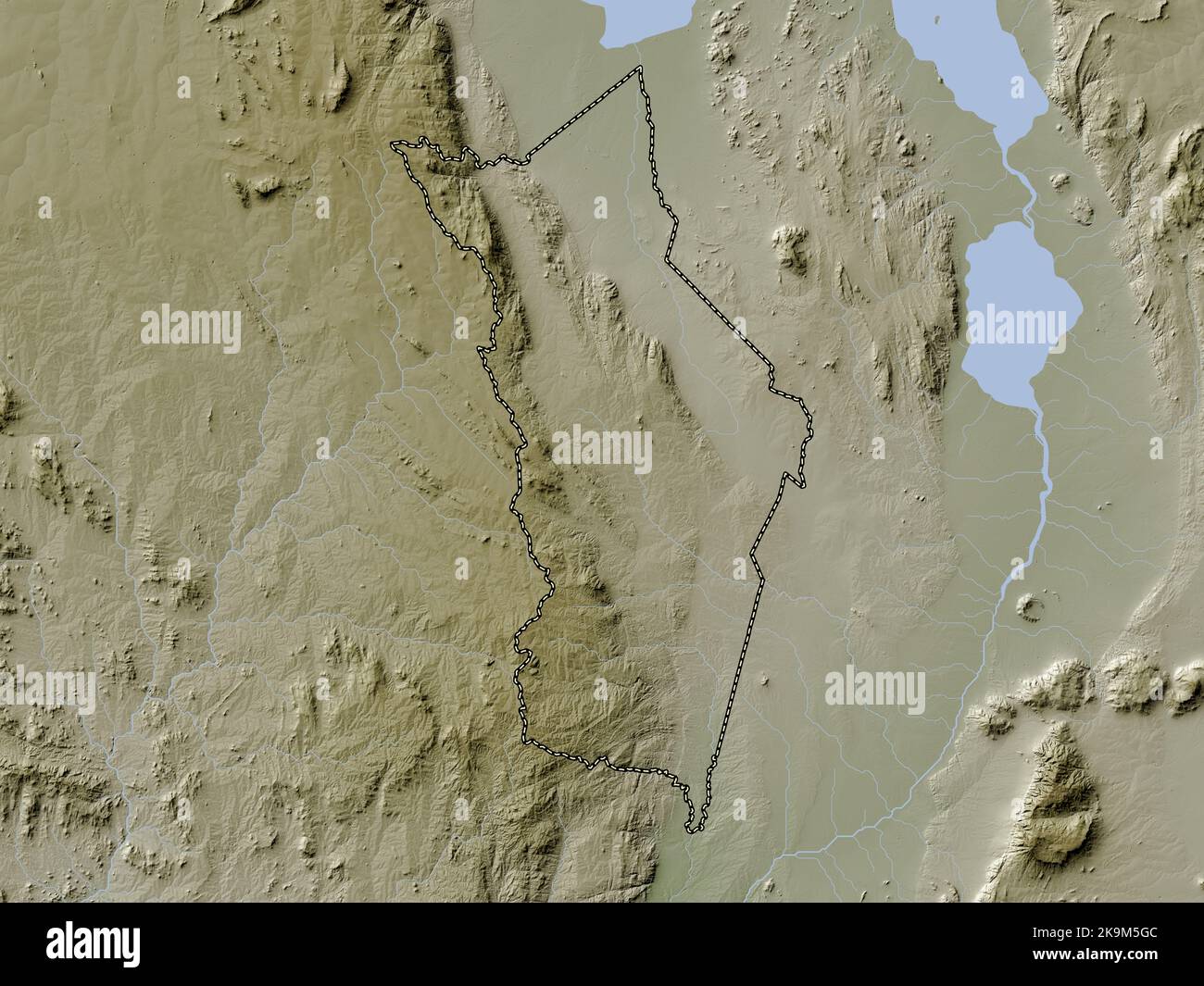 Ntcheu, district of Malawi. Elevation map colored in wiki style with ...