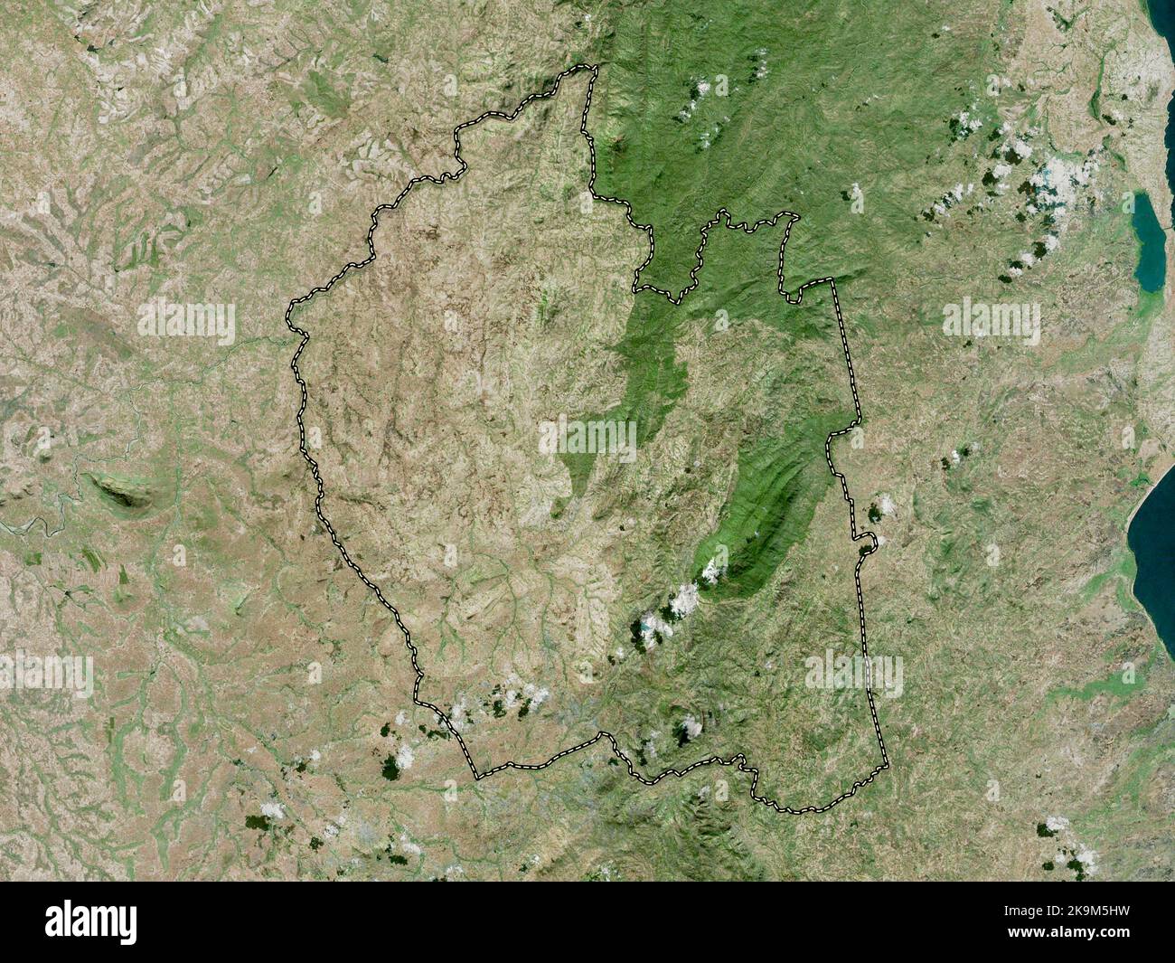 Ntchisi, district of Malawi. High resolution satellite map Stock Photo ...